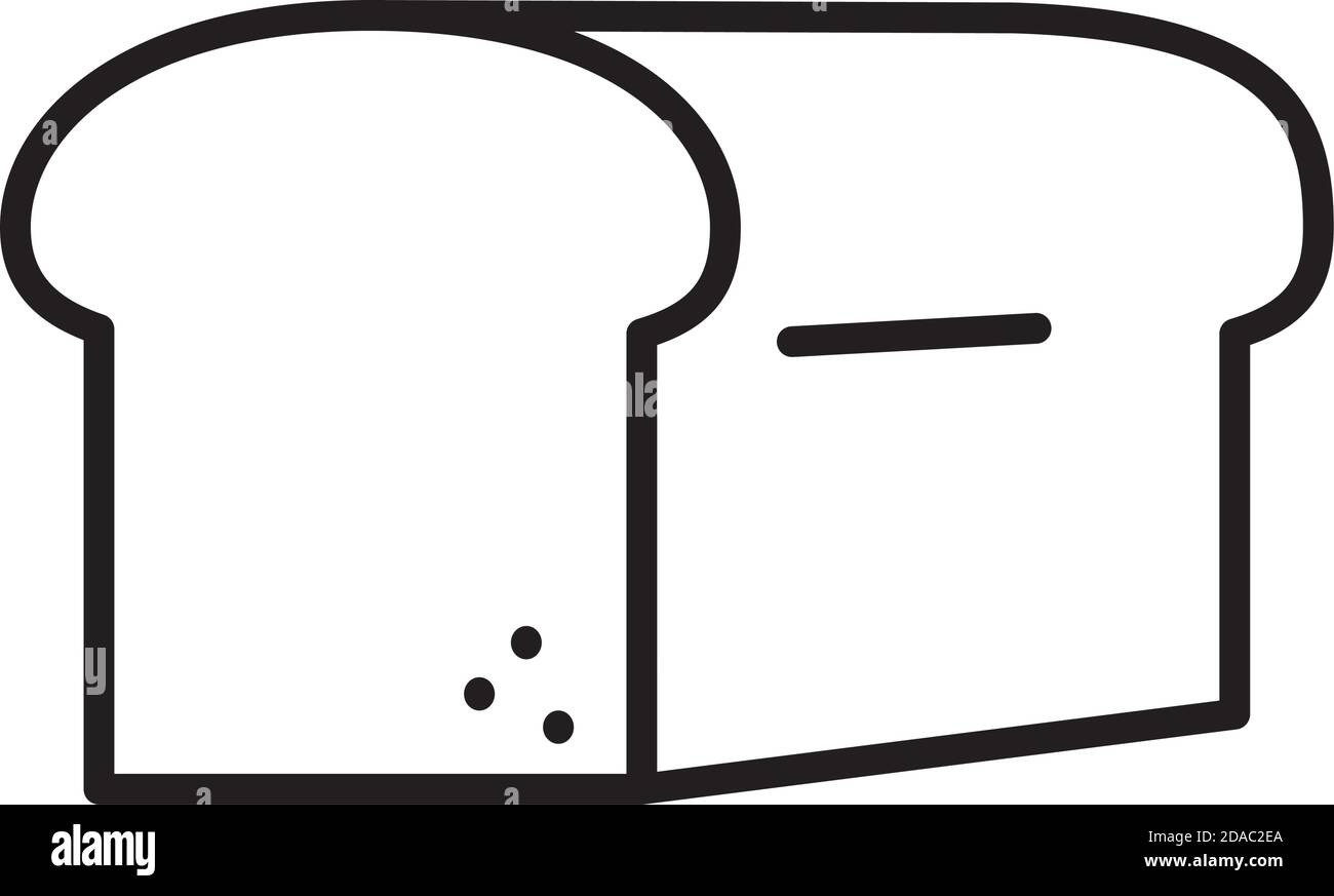bread loaf icon over white background, line style, vector illustration ...