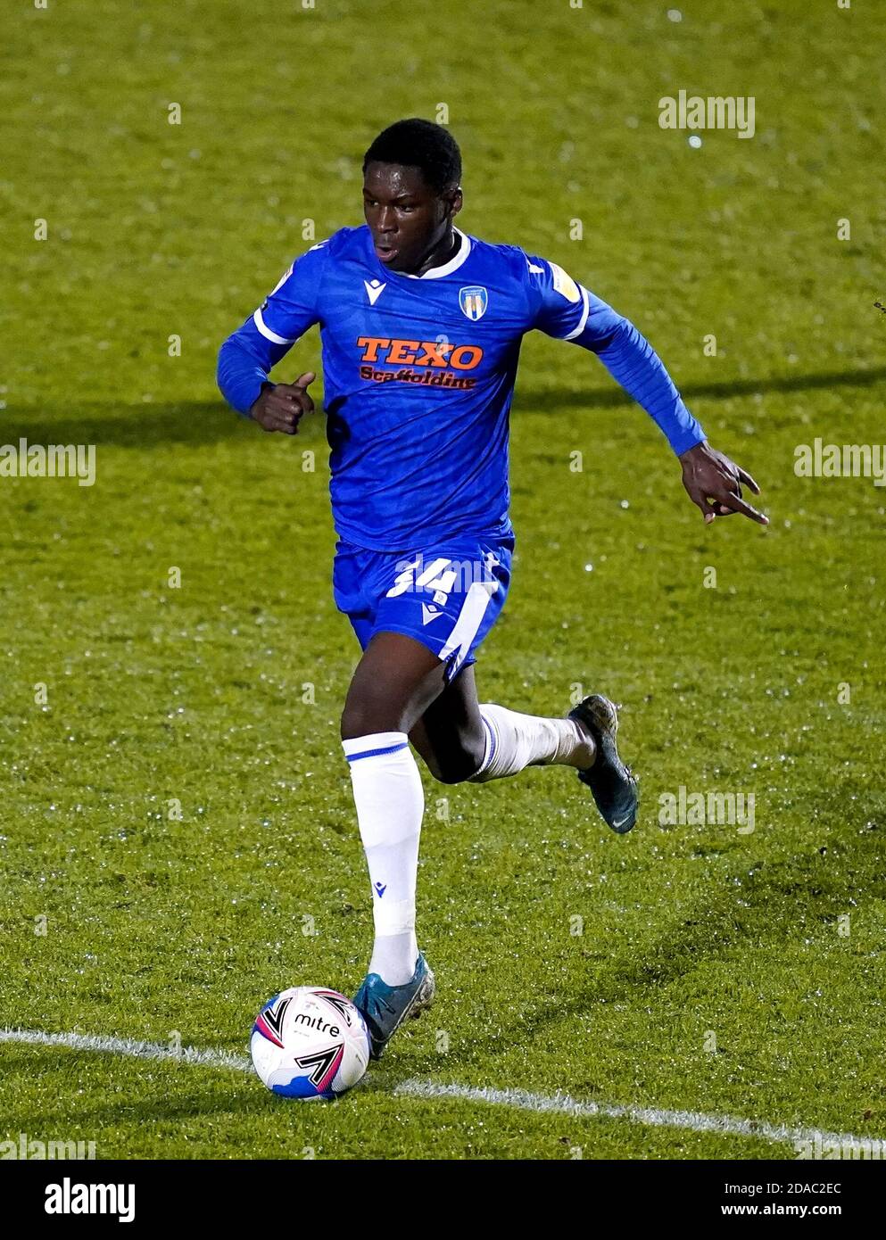 Colchester United's Samson Tovide during the Papa John's Trophy Group I ...
