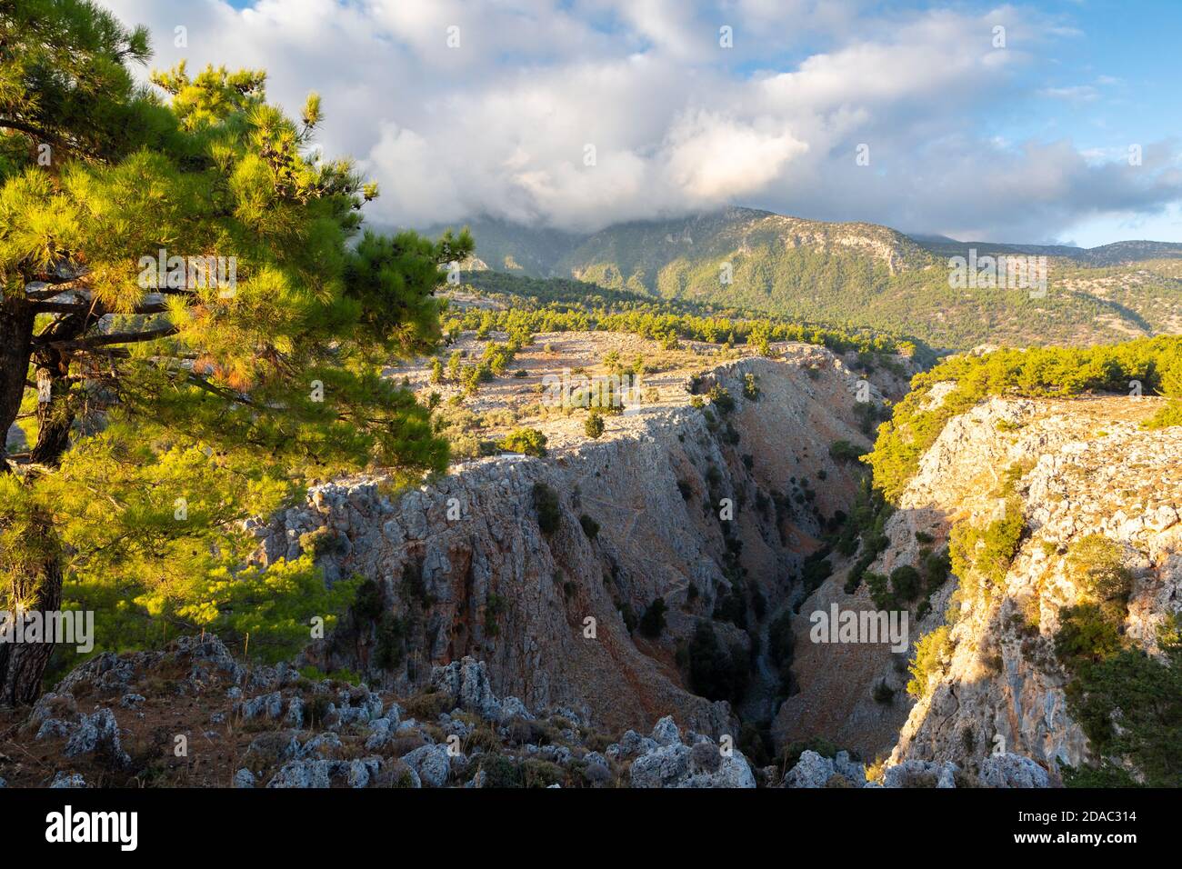 Sunset over Aradena Gorge, Hora Sfakion, Crete Stock Photo - Alamy
