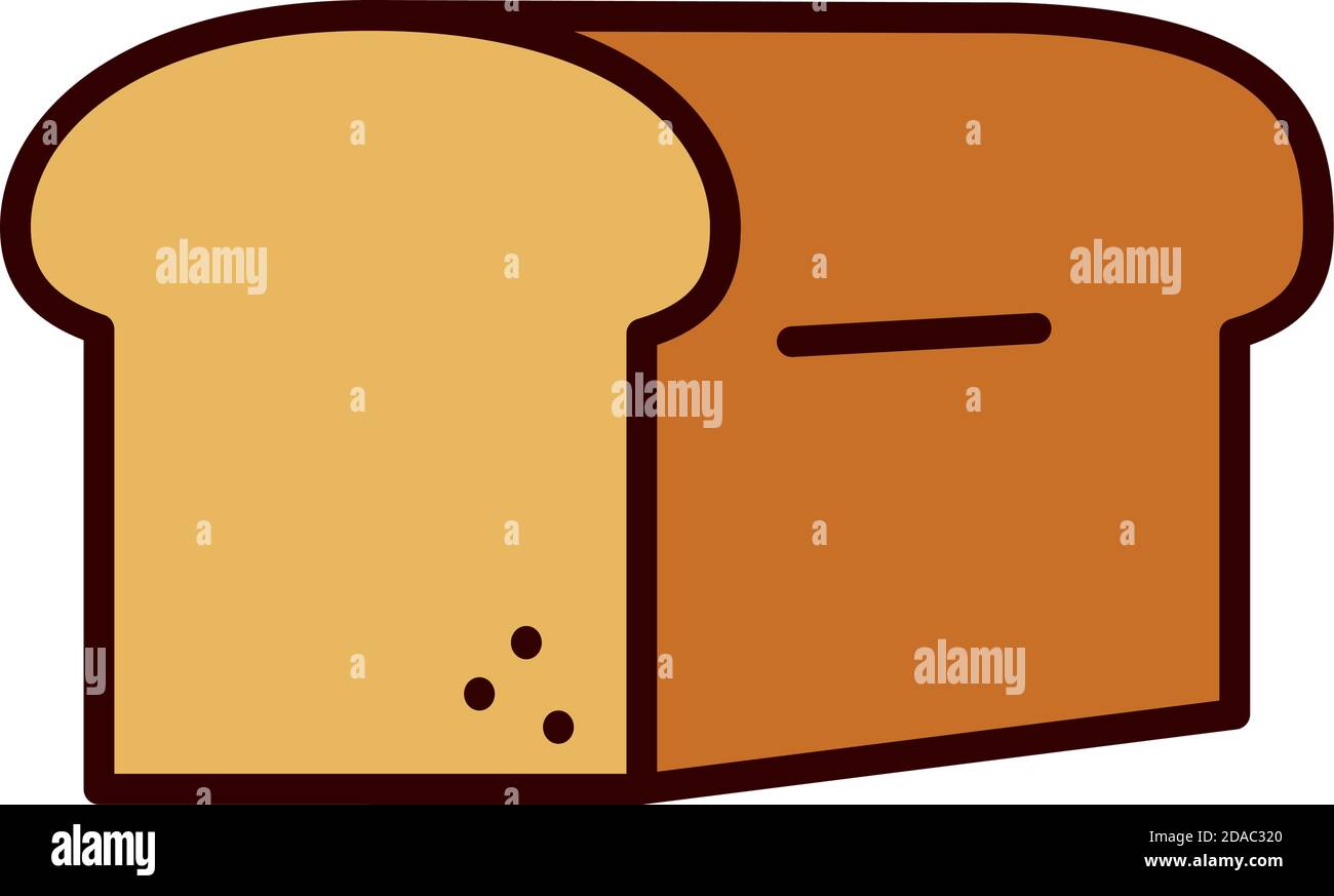 bread loaf icon over white background, line and fill style, vector ...