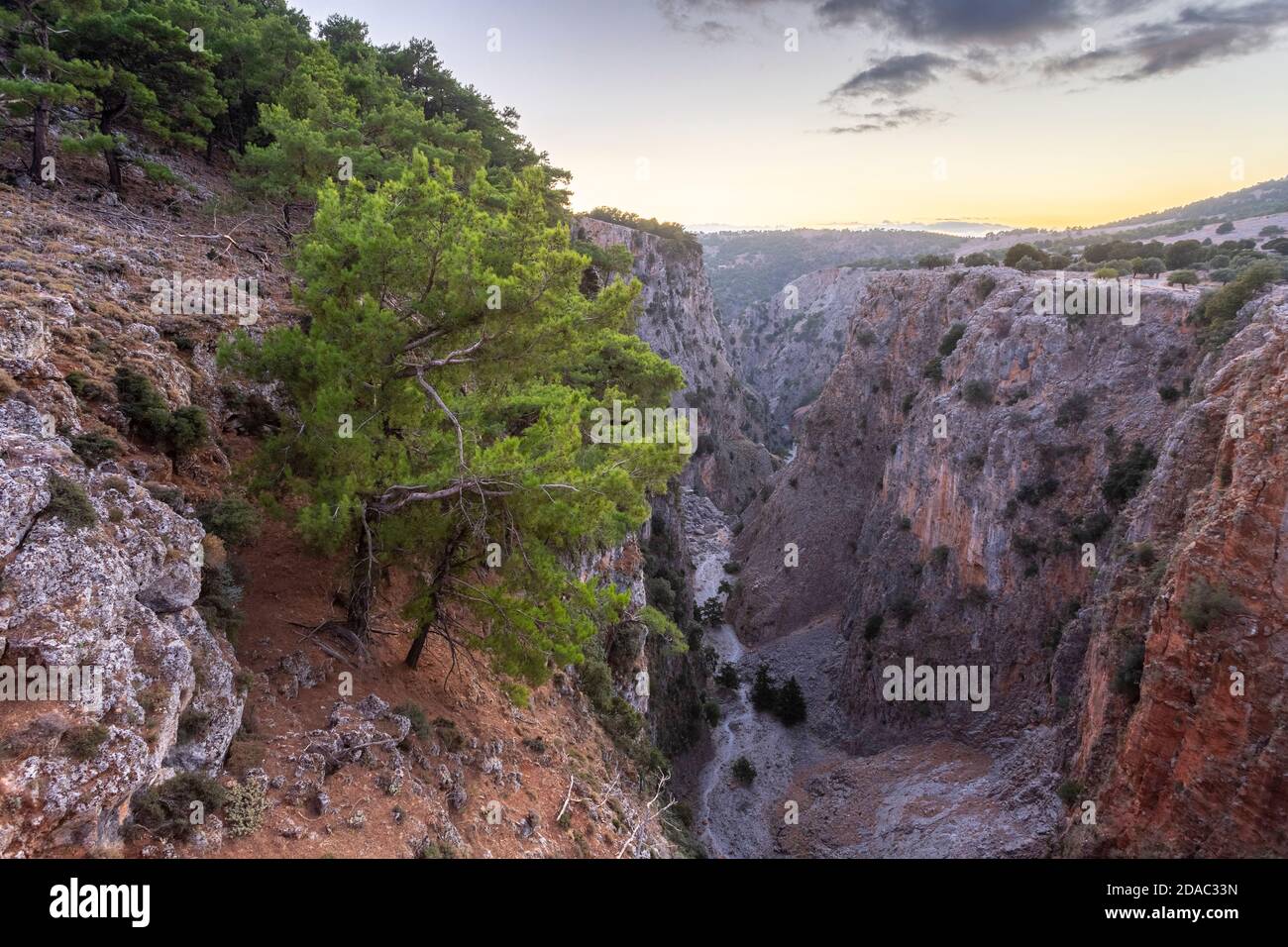 Sunset view through Aradena Gorge, Hora Sfakion, Crete Stock Photo - Alamy