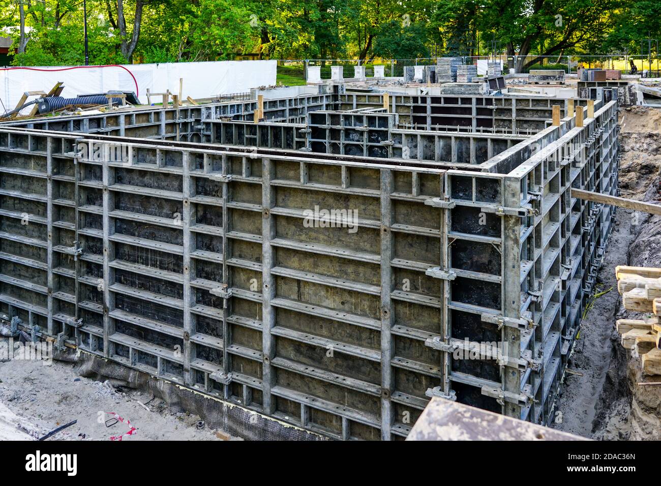 construction of new home foundations using precast system formwork installation for concrete ...