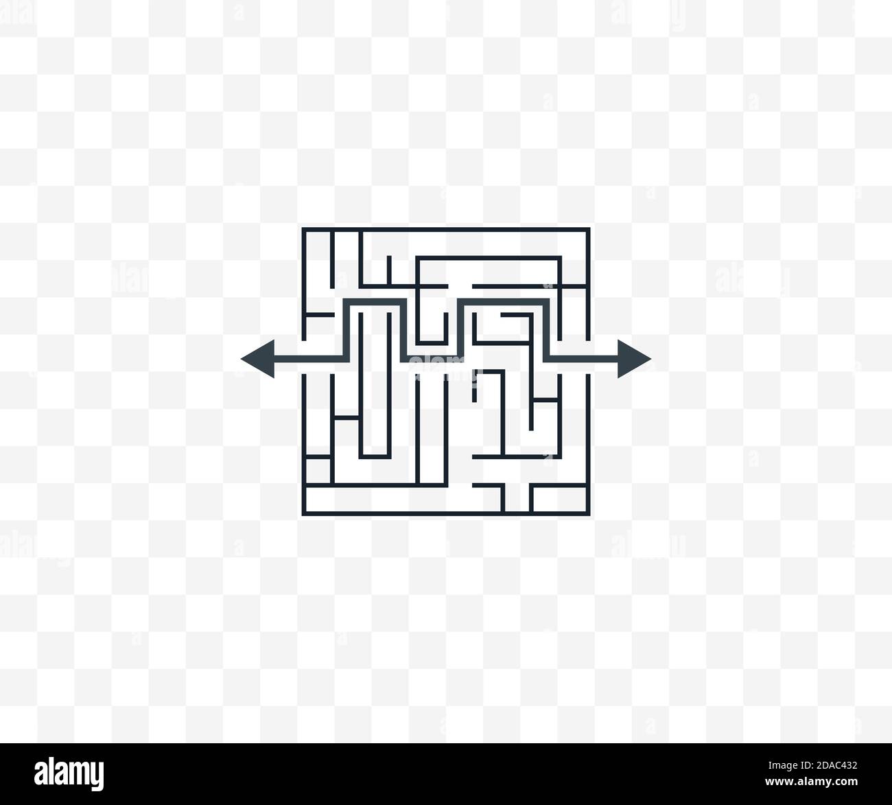 Labyrinth, maze, strategy icon on transparent background. Vector ...