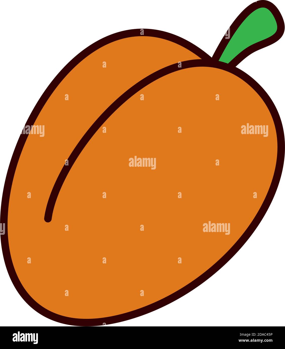 mango fruit icon over white background, line and fill style, vector ...