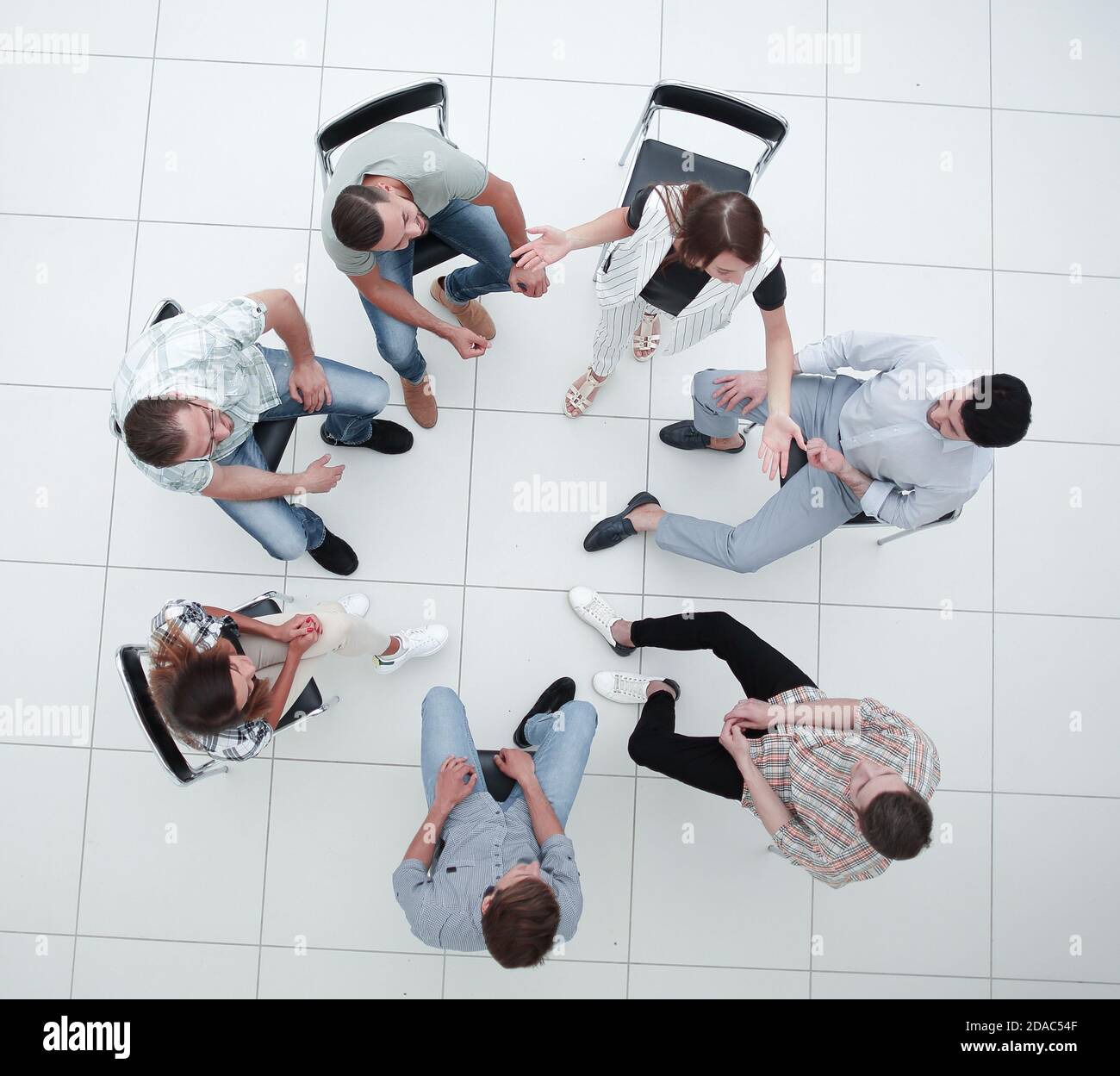 top view. a team of successful young employees Stock Photo - Alamy
