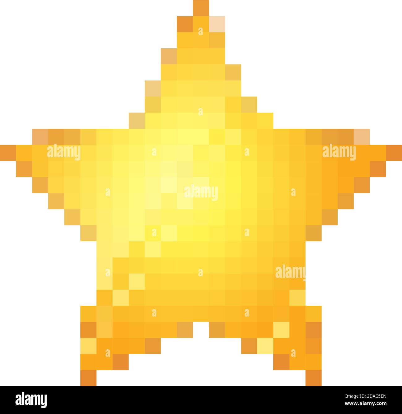 Bright glossy yellow star in pixel art style on white Stock Vector ...
