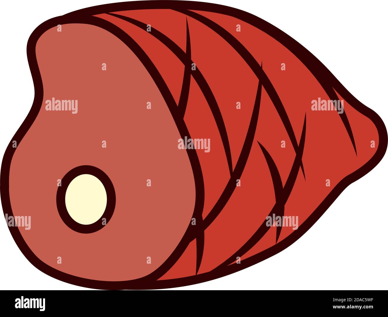 ham icon over white background, line and fill style, vector ...