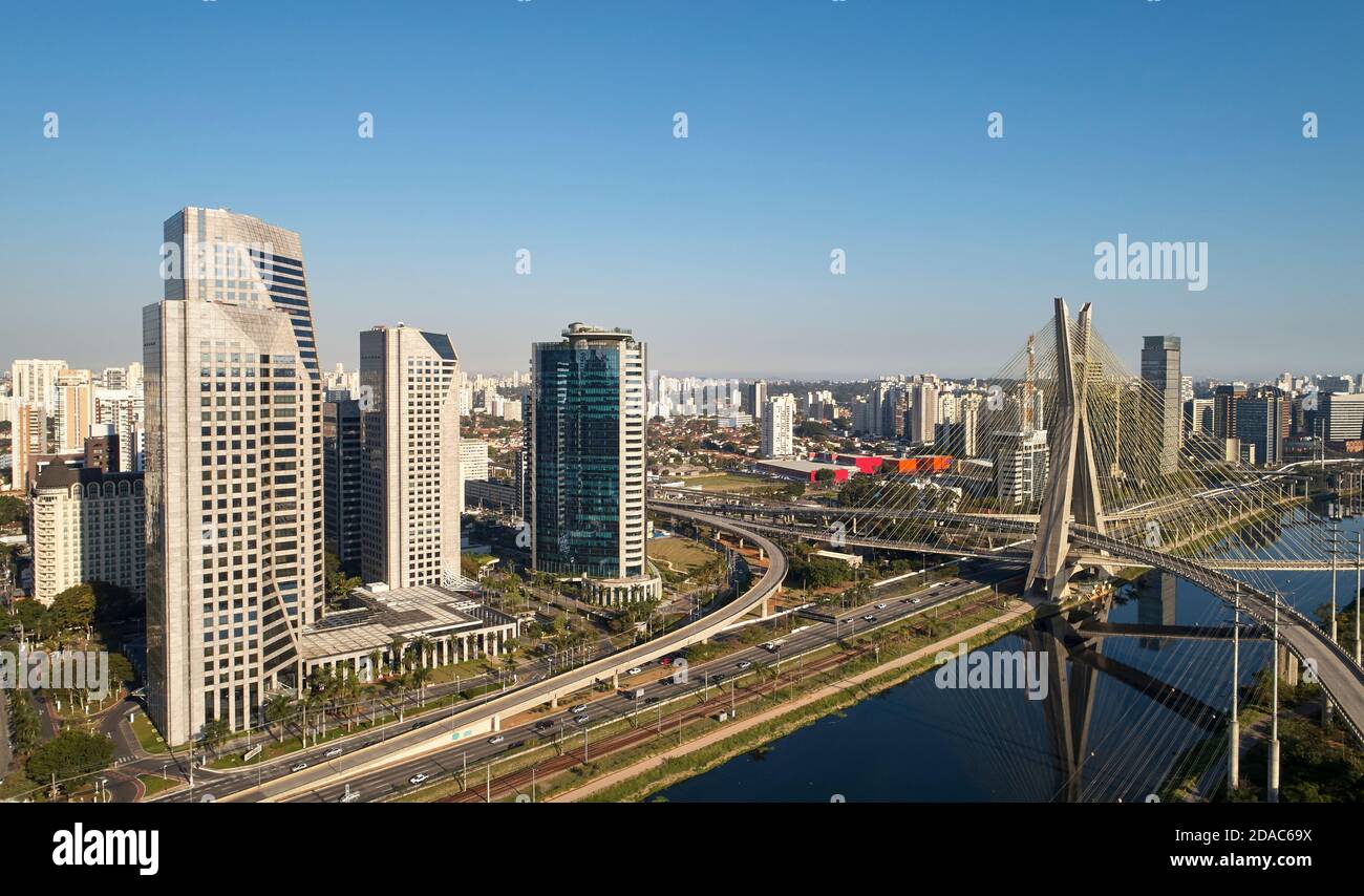 Architecture cable stayed bridge octavio frias hi-res stock photography ...