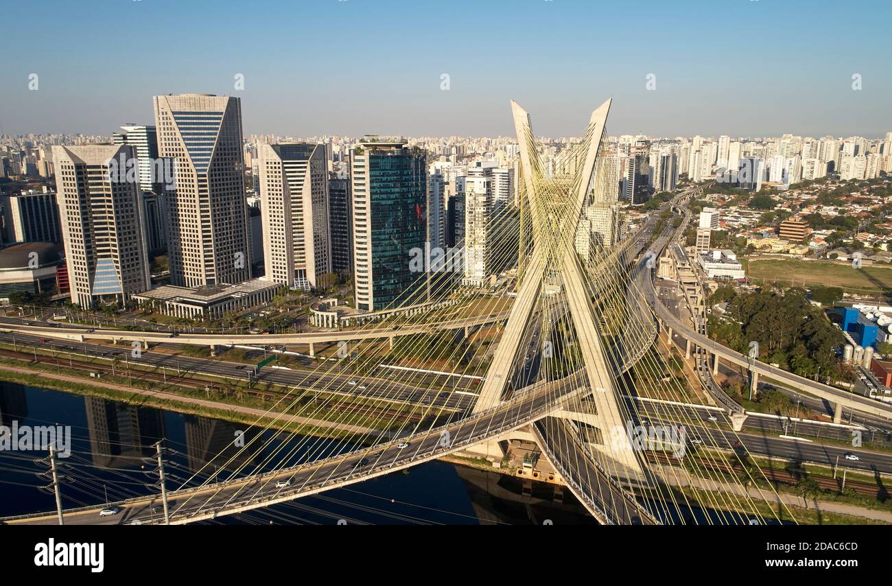 Architecture cable stayed bridge octavio frias hi-res stock photography ...