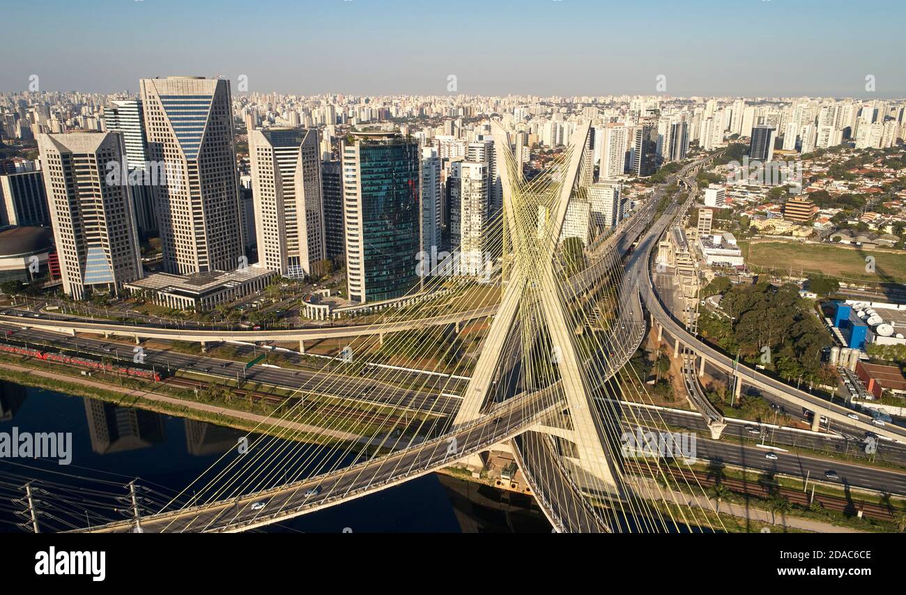 Architecture cable stayed bridge octavio frias hi-res stock photography ...