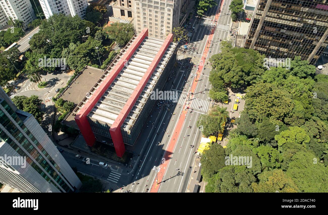 Sao Paulo, Brazil - April 2019: MASP (Sao Paulo Museum of Art). Aerial ...