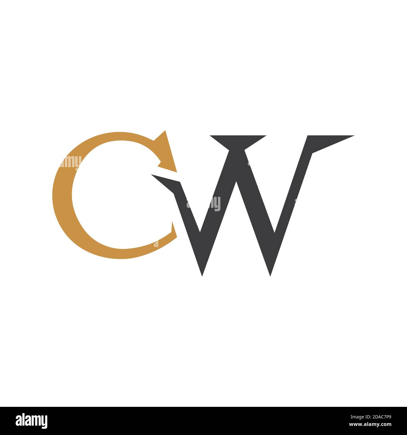 Initial letter cw logo or wc logo vector design template Stock Vector ...