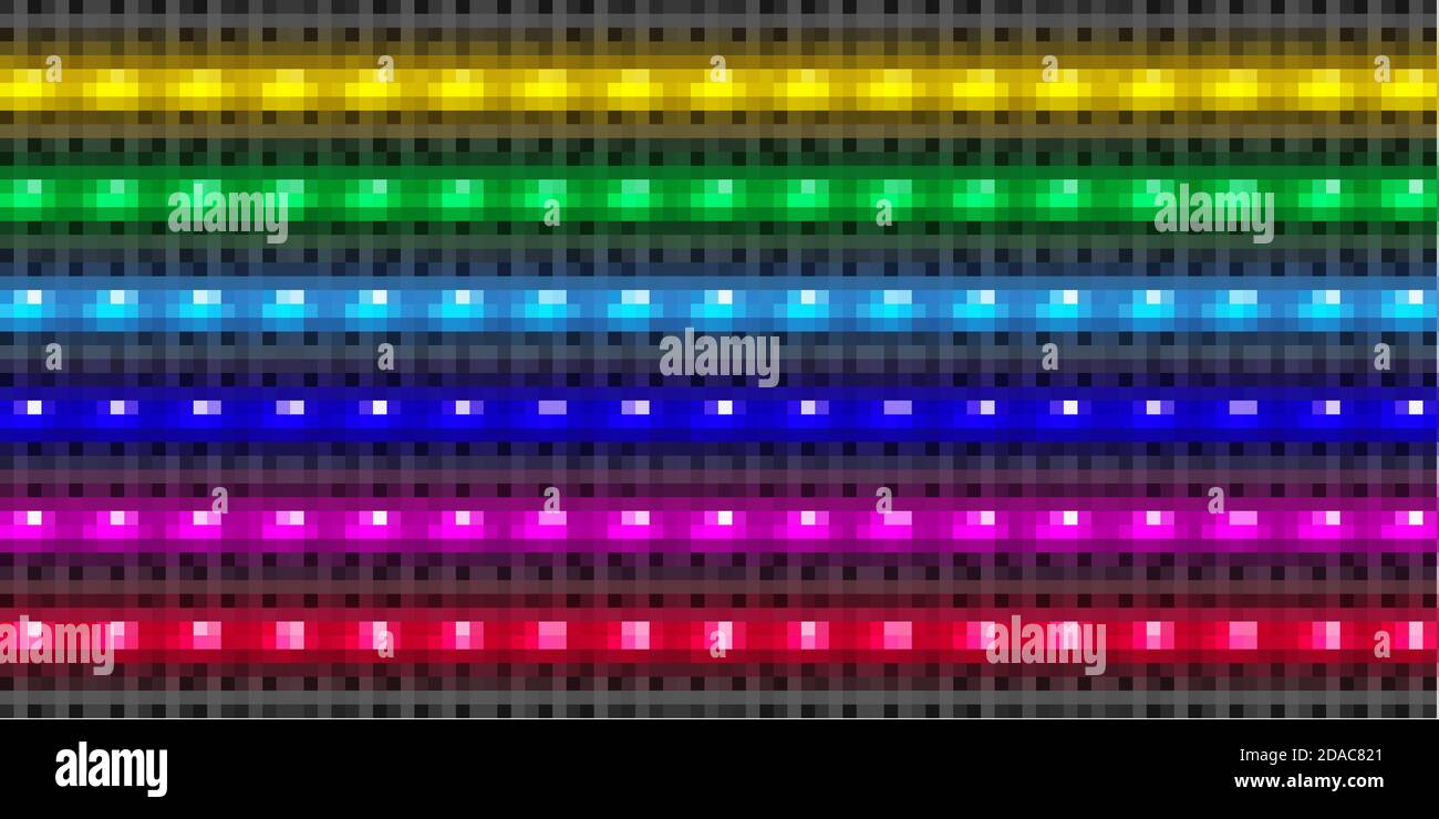 LED strip collection. Colorful glowing illuminated tape decoration ...
