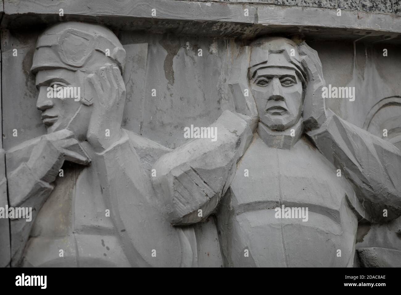 Bucharest, Romania - November 11, 2020: Details from a war memorial ...