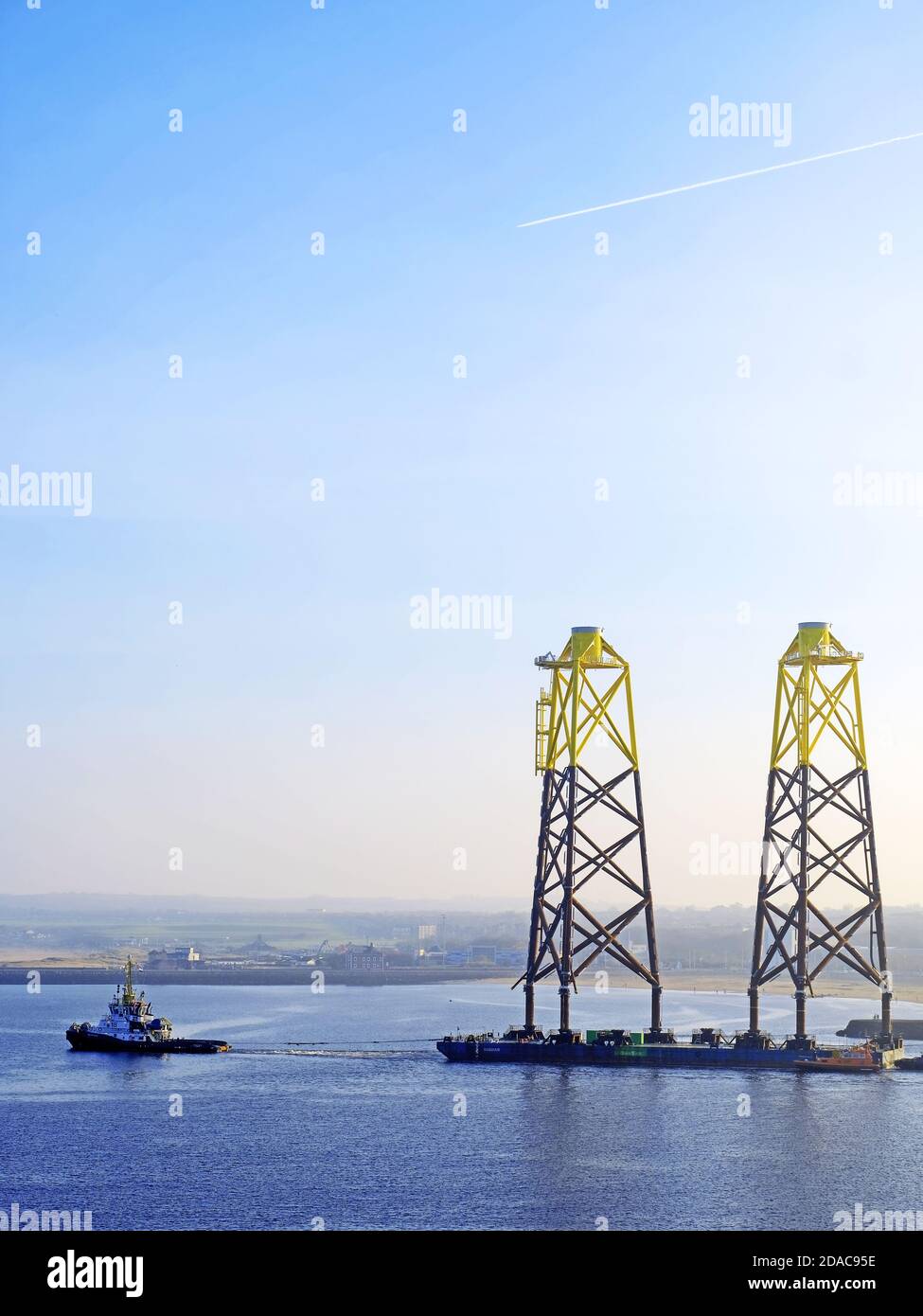 Wind turbine completed on barge Wismar and Multratug 18 from Smulders ...