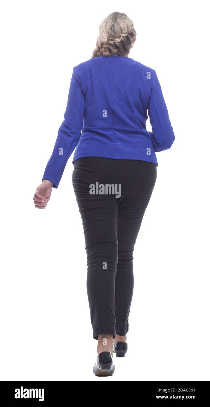 rear view. modern adult woman stepping forward Stock Photo - Alamy