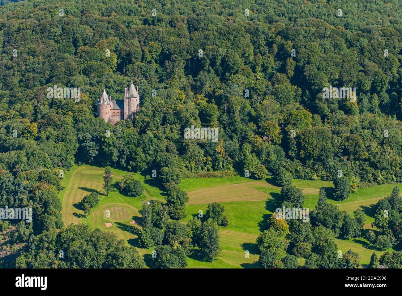 Castle Coch Aerial Stock Photo - Alamy