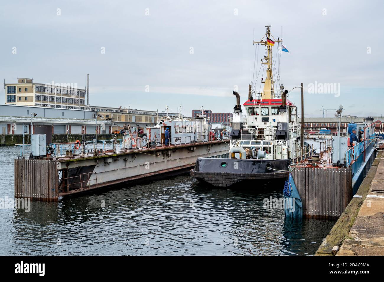 tugboat MARS in floating dock Stock Photo - Alamy