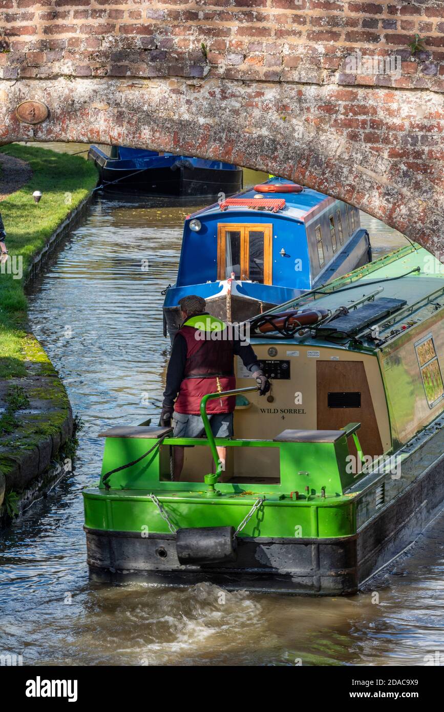 traditional narrow boats on the grand union canal at braunston in ...