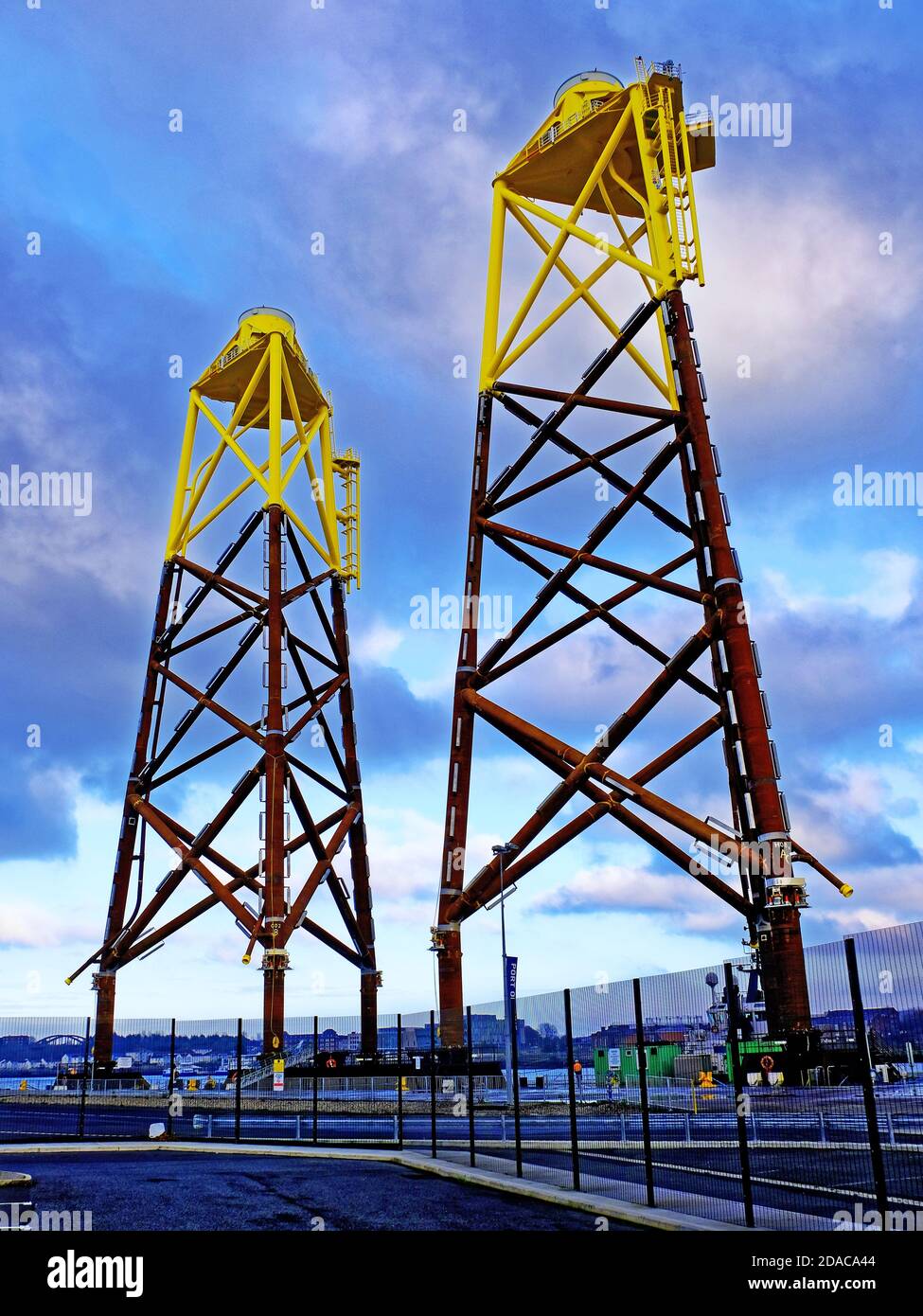 Wind turbine completed and on a barge at North Shields bound for the ...