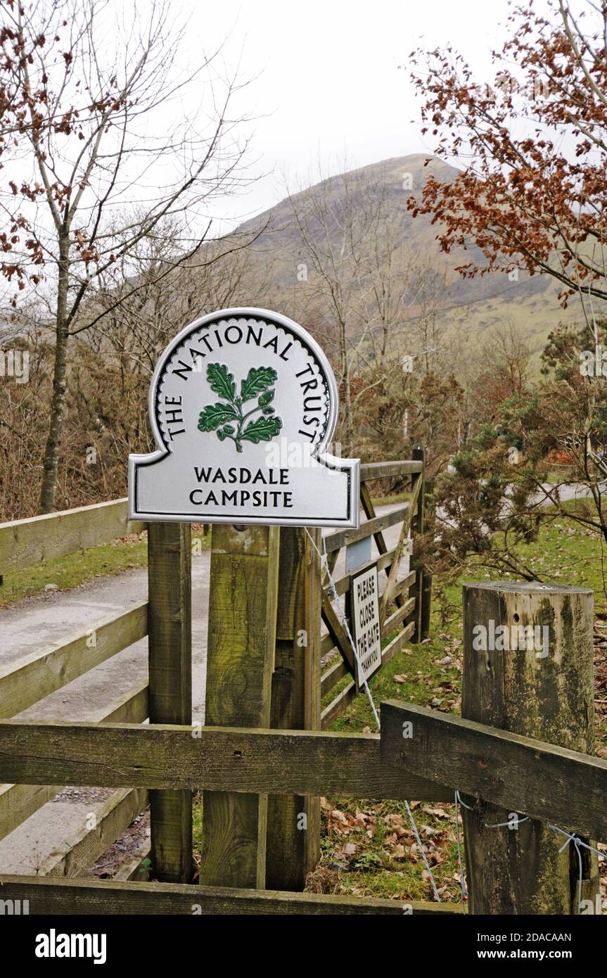 Sign for Wasdale Campsite in the Lake District - Wasdale Head, Seascale ...
