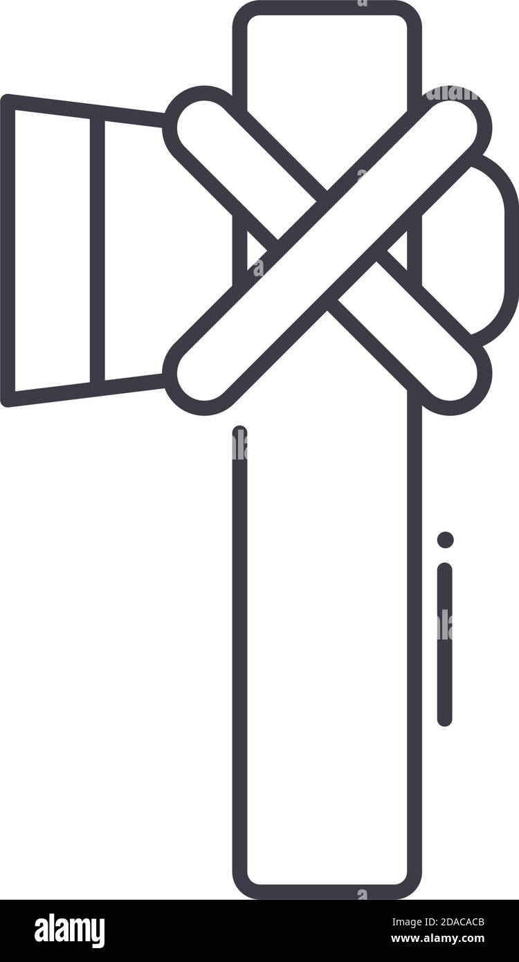 Ax icon, linear isolated illustration, thin line vector, web design ...