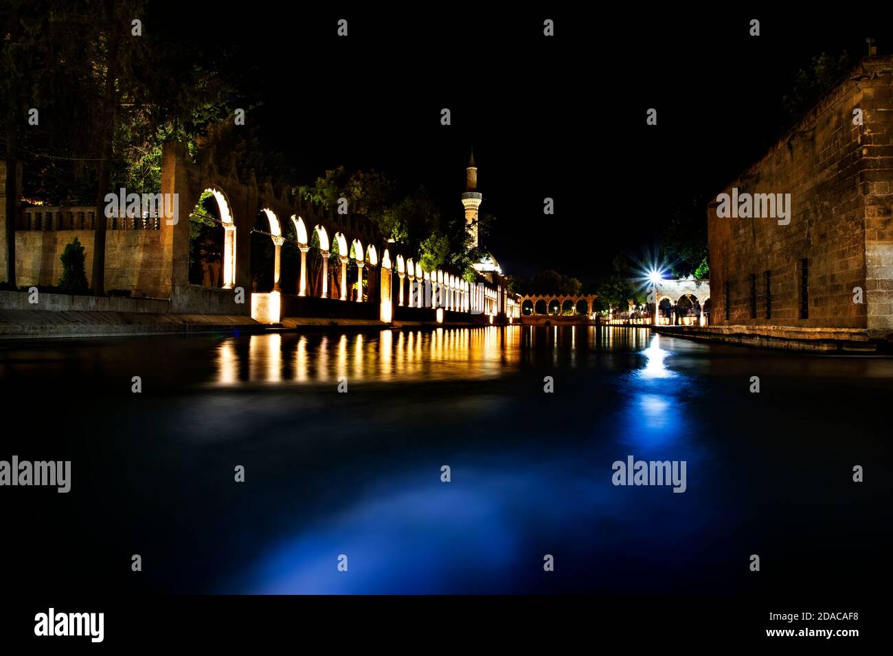 Balikli Gol. Fish Lake. Historical place. Turkey. Night reflection of ...