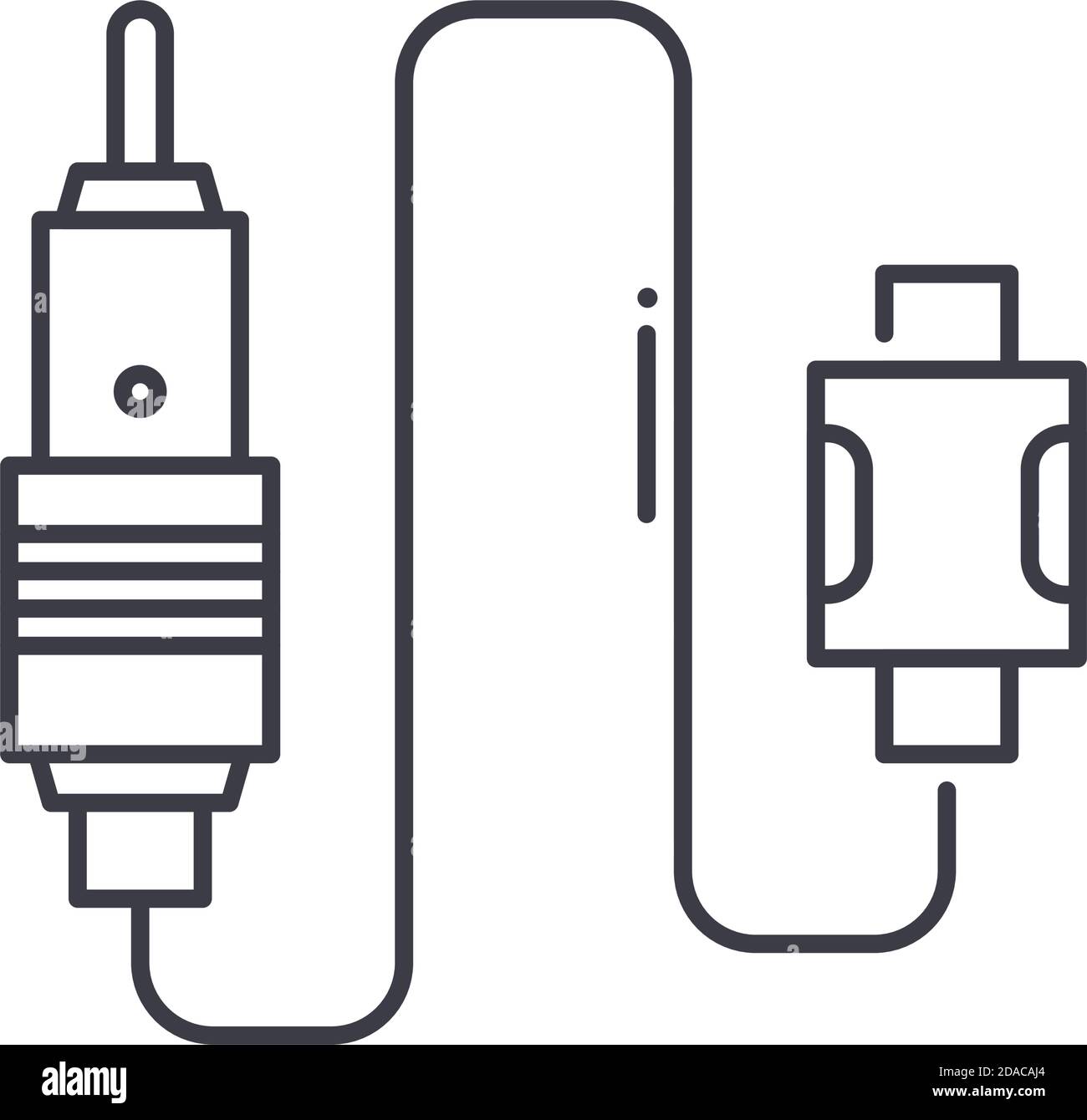 Audio cable icon, linear isolated illustration, thin line vector, web ...