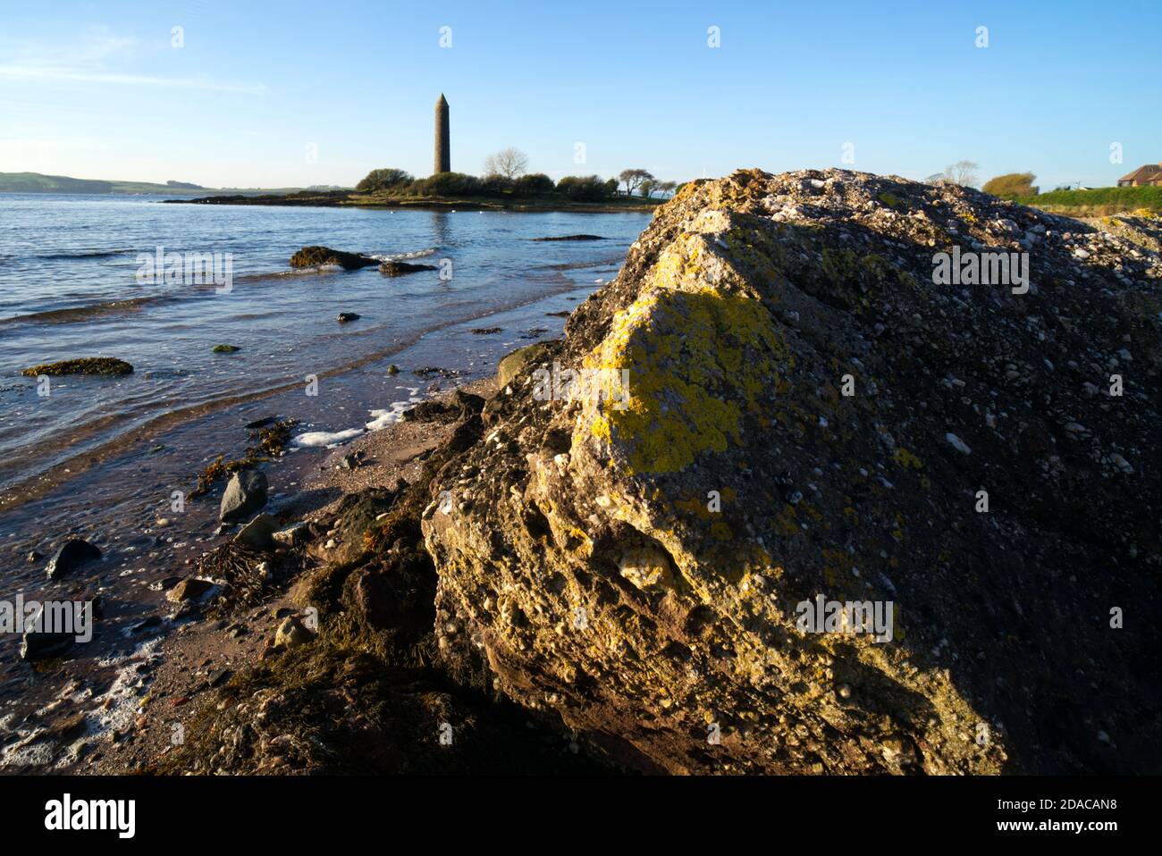 The "Pencil" monument commemorating the Battle of Largs, which stands ...