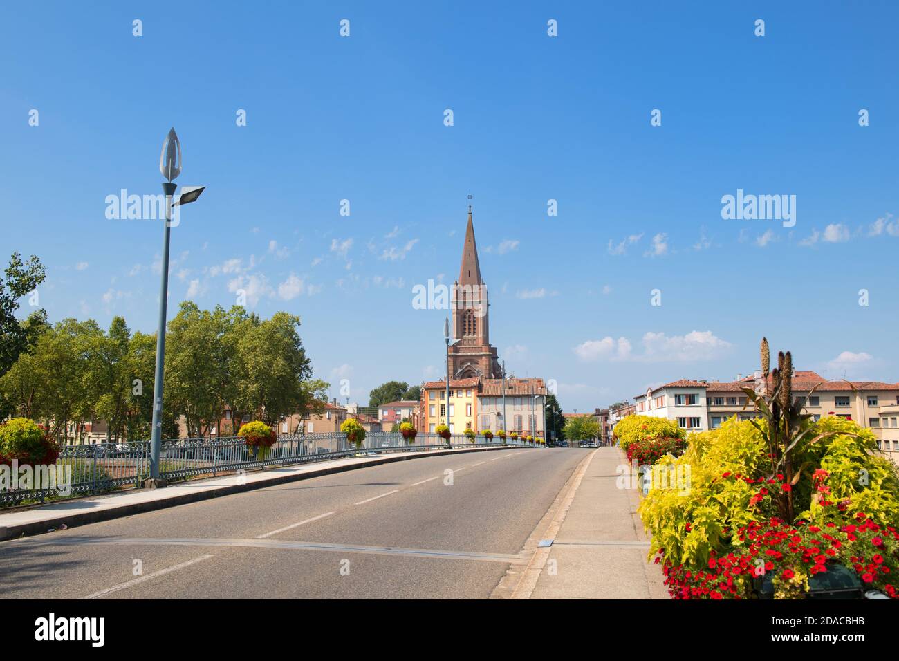 Landscape with bridge over river the Tarn French Montauban Stock Photo ...