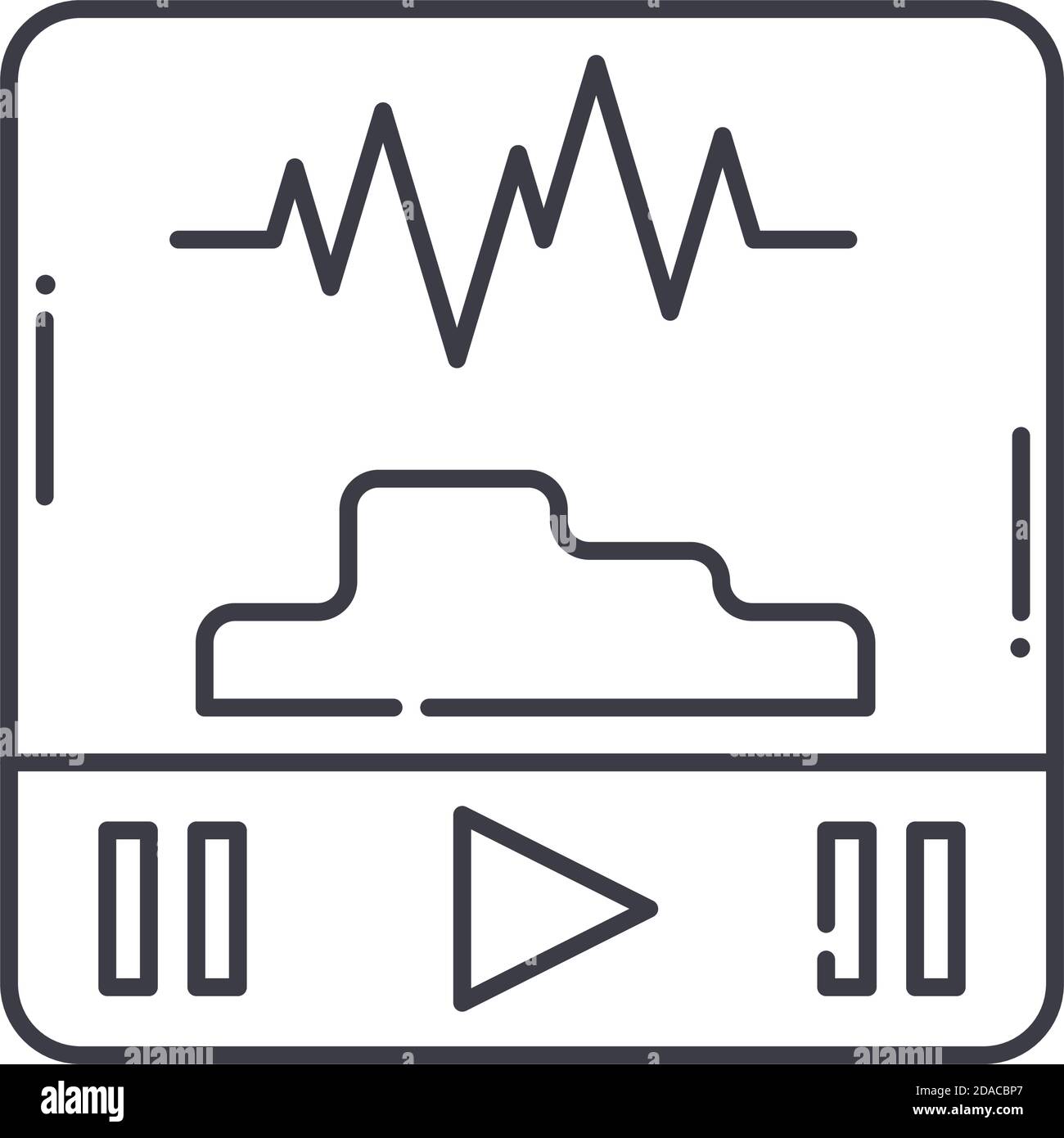 Audio recording icon, linear isolated illustration, thin line vector ...