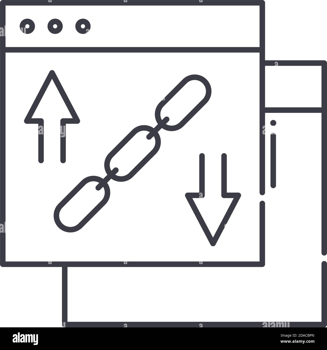 Backlink icon, linear isolated illustration, thin line vector, web ...