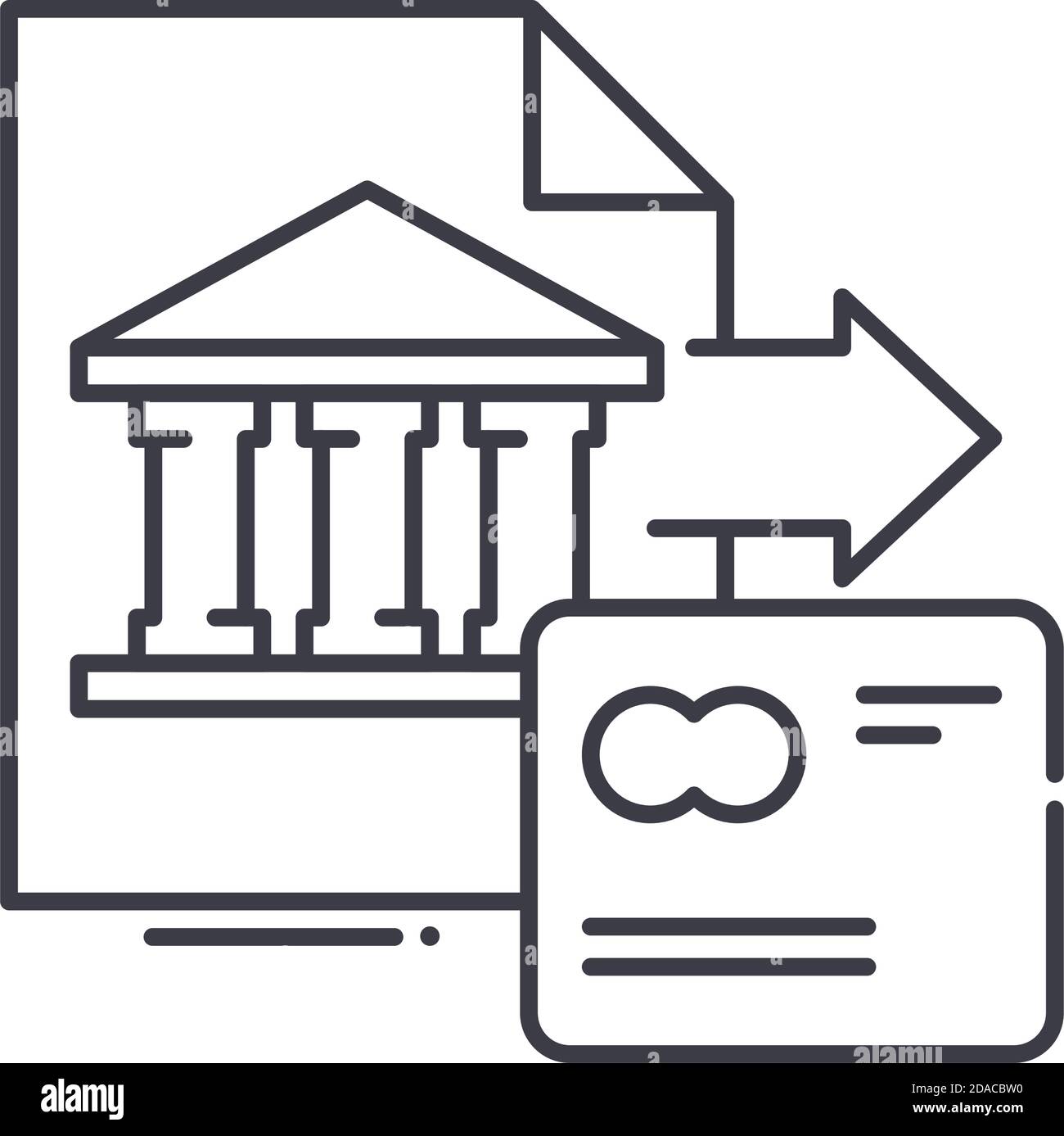Bank account icon, linear isolated illustration, thin line vector, web ...