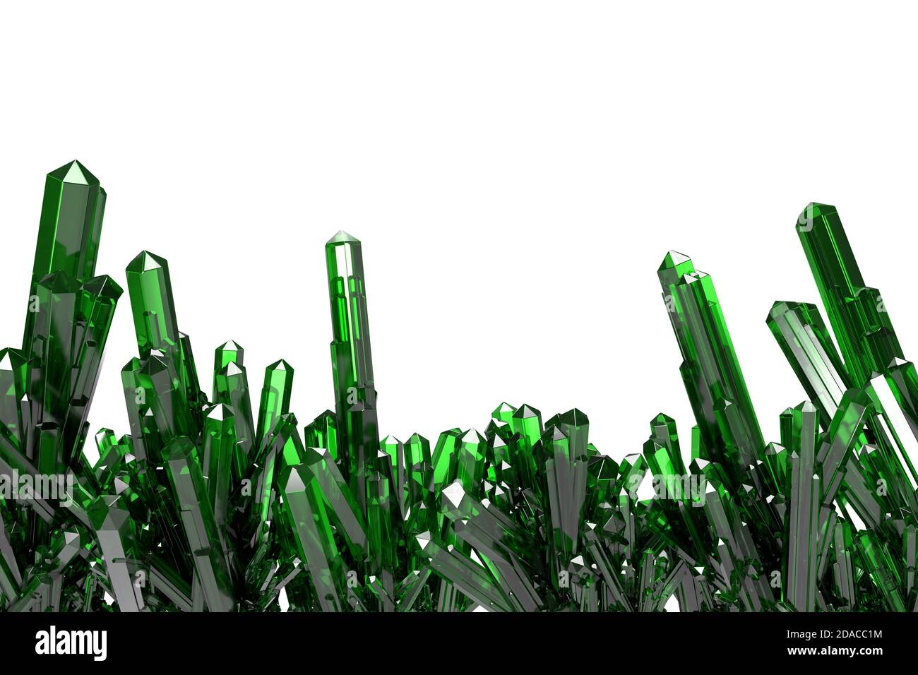 Isolated cluster of green crystals. 3D illustration Stock Photo - Alamy