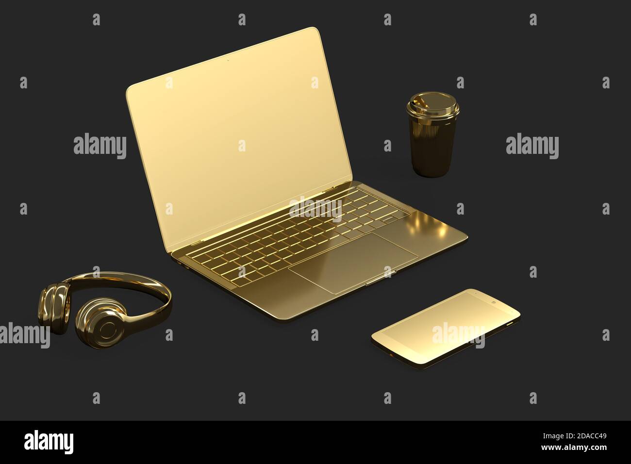 Golden laptop hi-res stock photography and images - Alamy