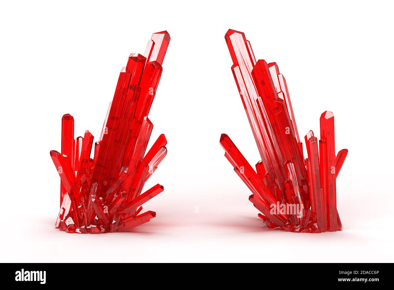 Red crystal mineral on white background. 3D rendering Stock Photo - Alamy
