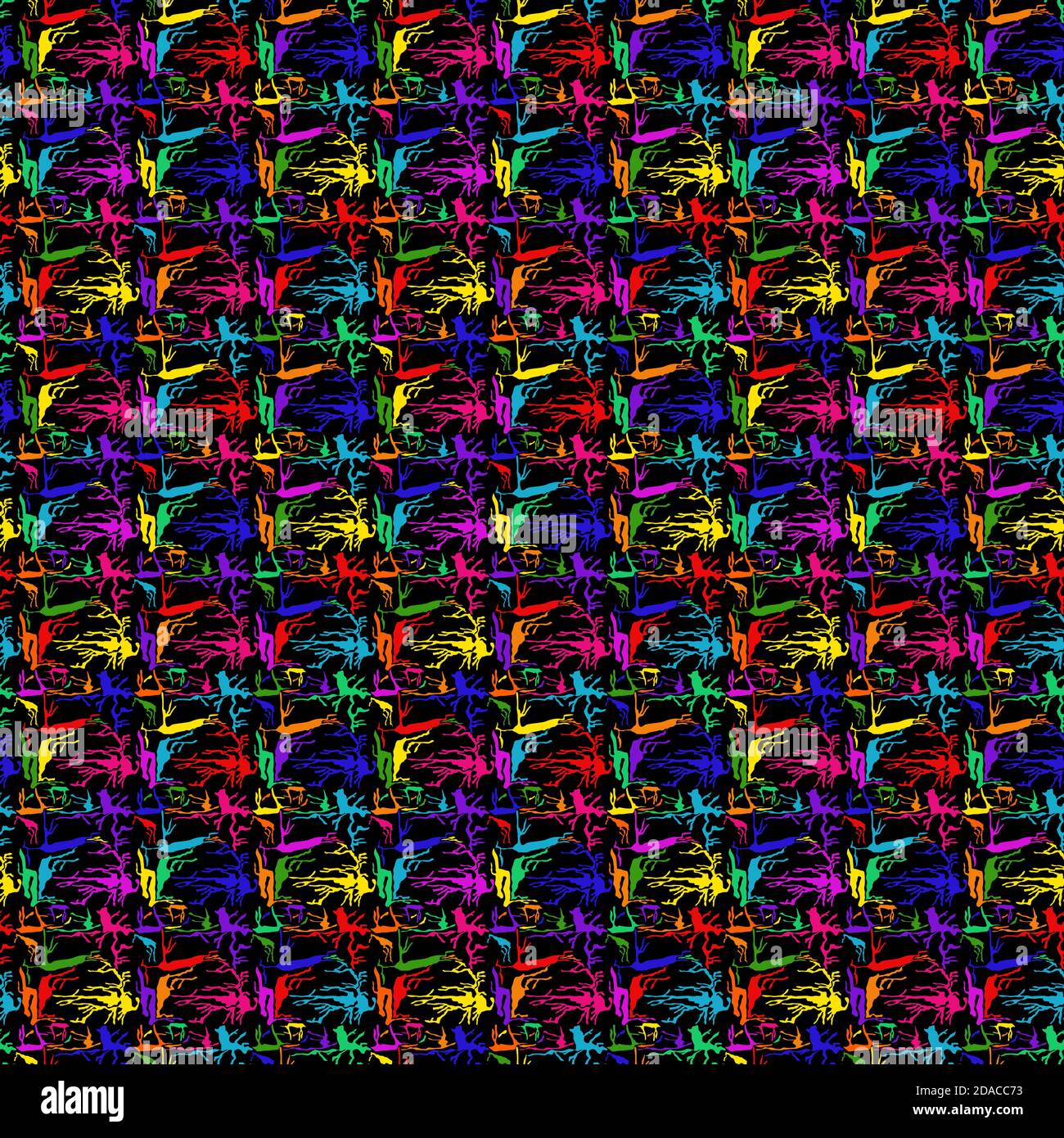 Contrast seamless pattern of randomly interwoven chaotic shapes in ...