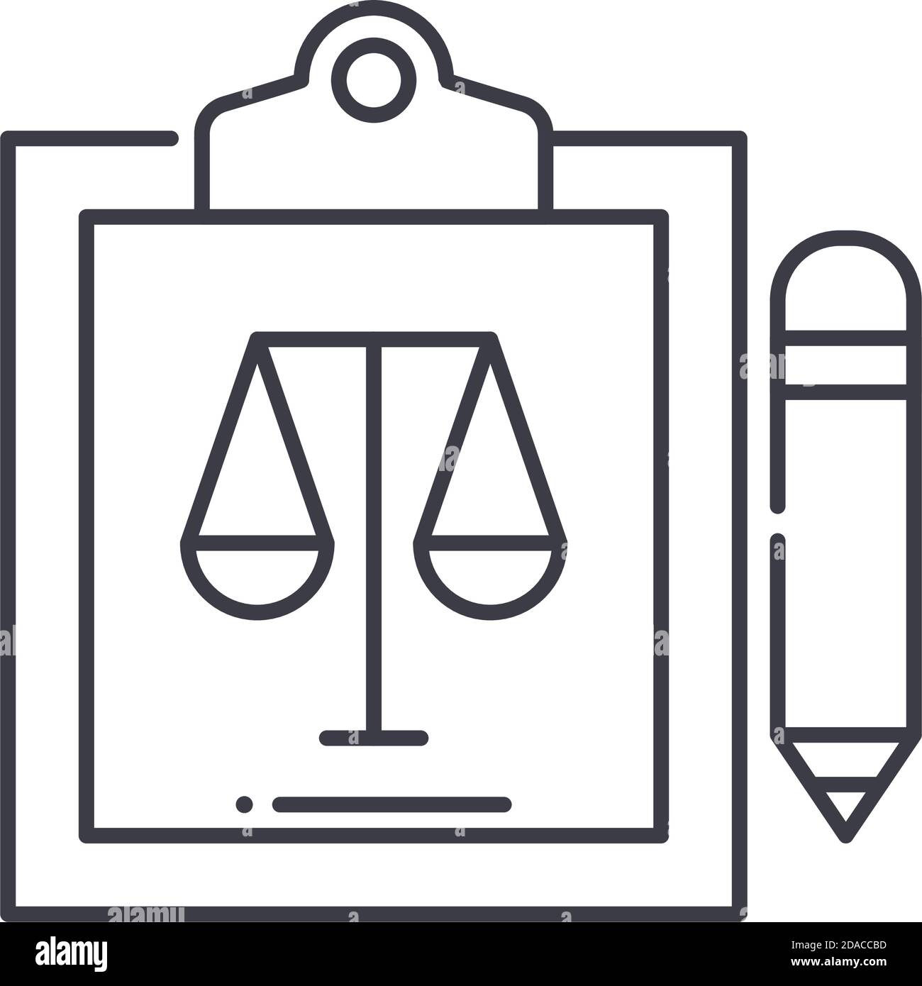 Balance sheets icon, linear isolated illustration, thin line vector ...