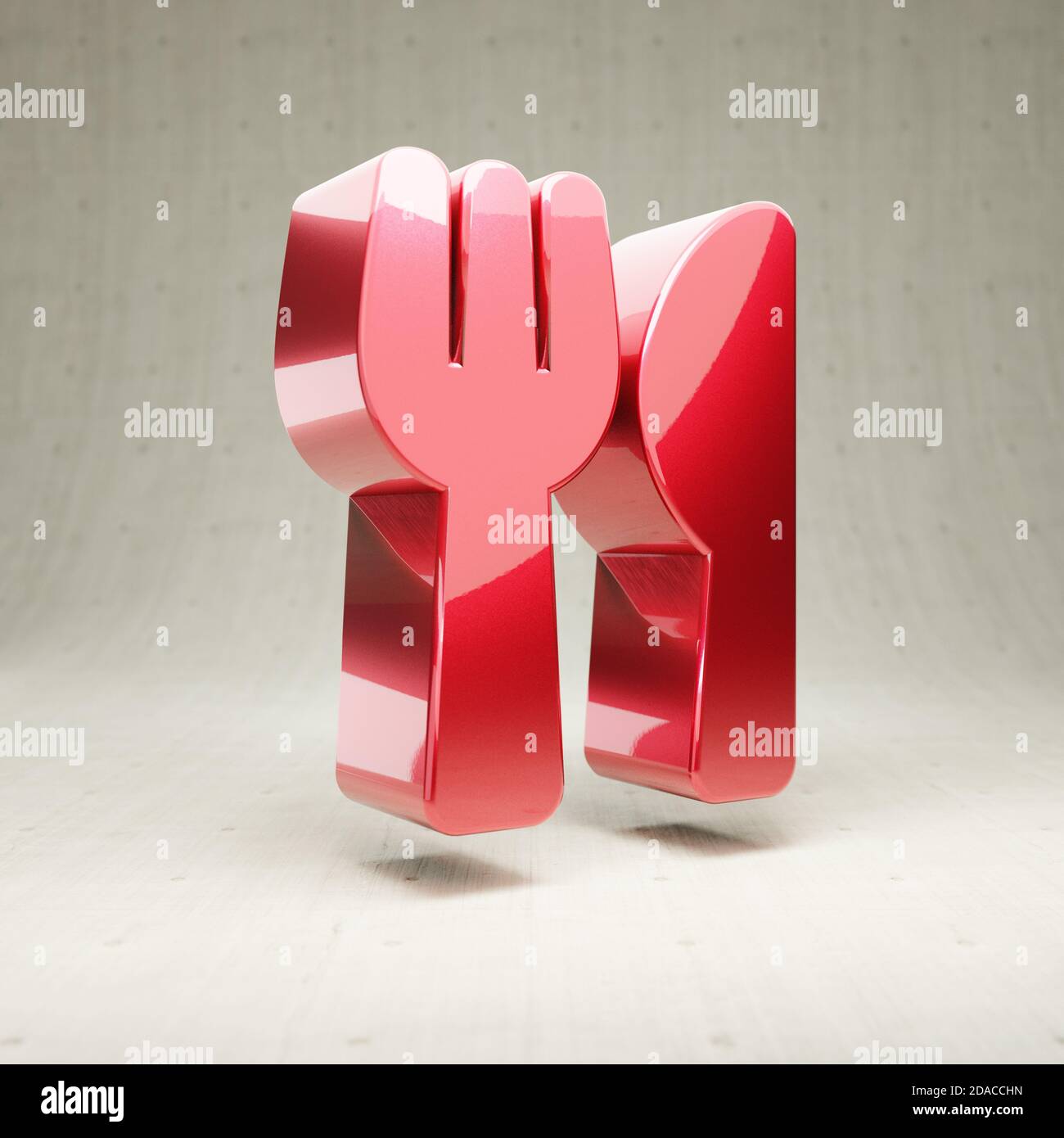Utensils icon. Gold glossy University symbol isolated on white concrete ...