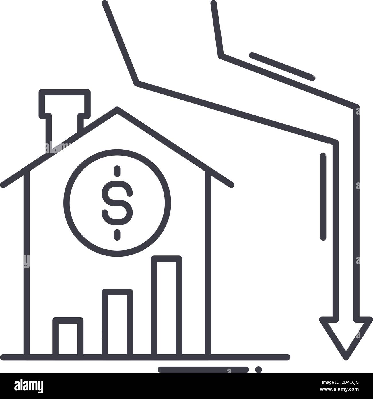 Bad loans icon, linear isolated illustration, thin line vector, web ...