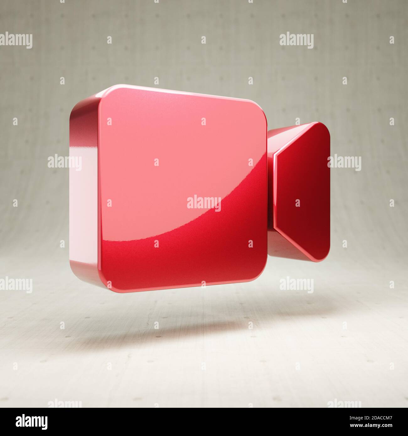 Video icon. Gold glossy University symbol isolated on white concrete ...