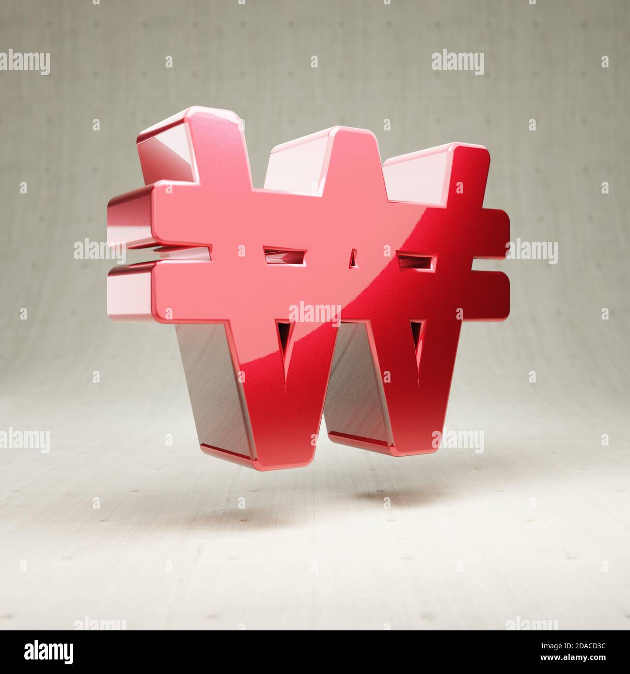 Won icon. Gold glossy University symbol isolated on white concrete ...