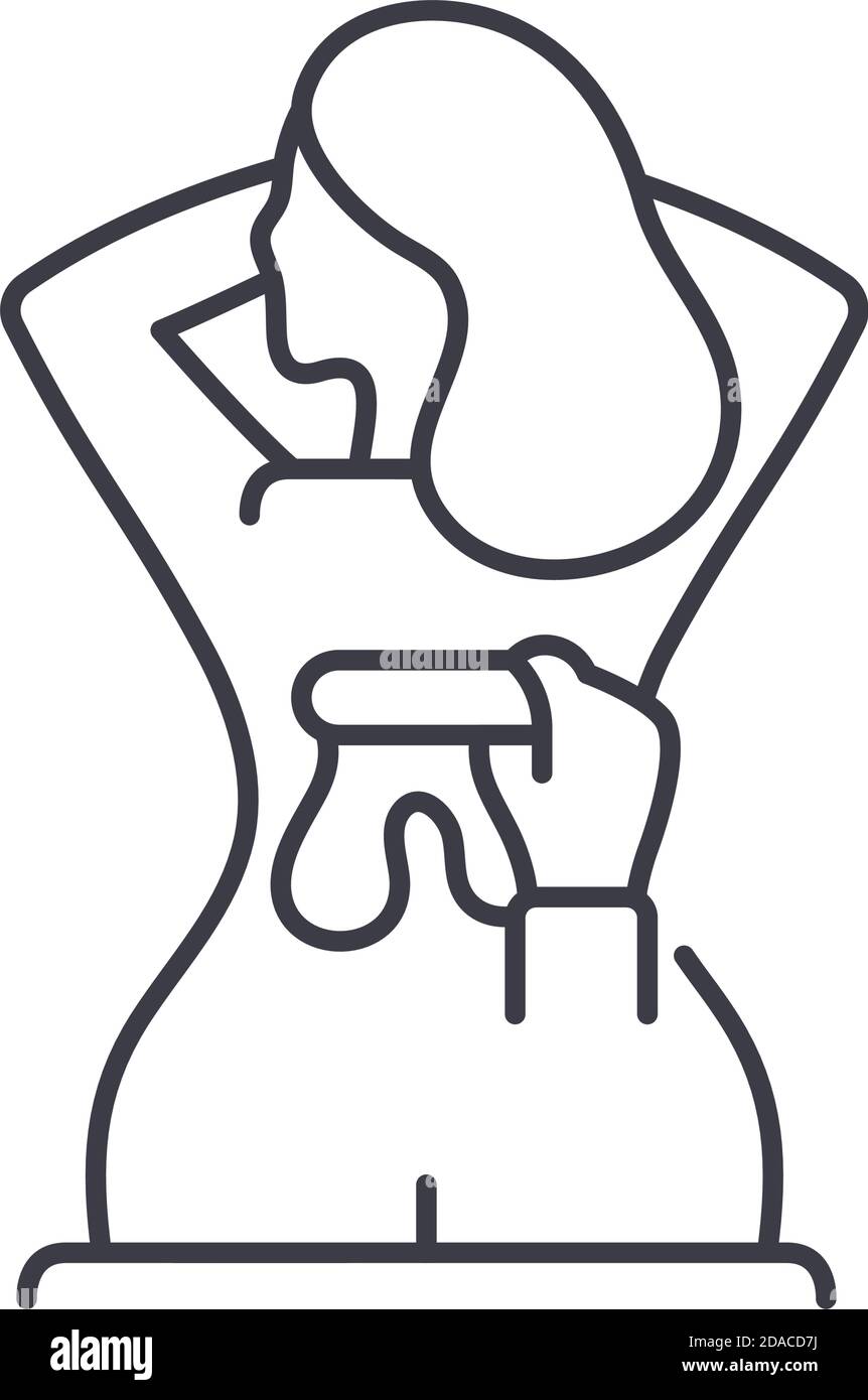 Back Waxing Icon Linear Isolated Illustration Thin Line Vector Web