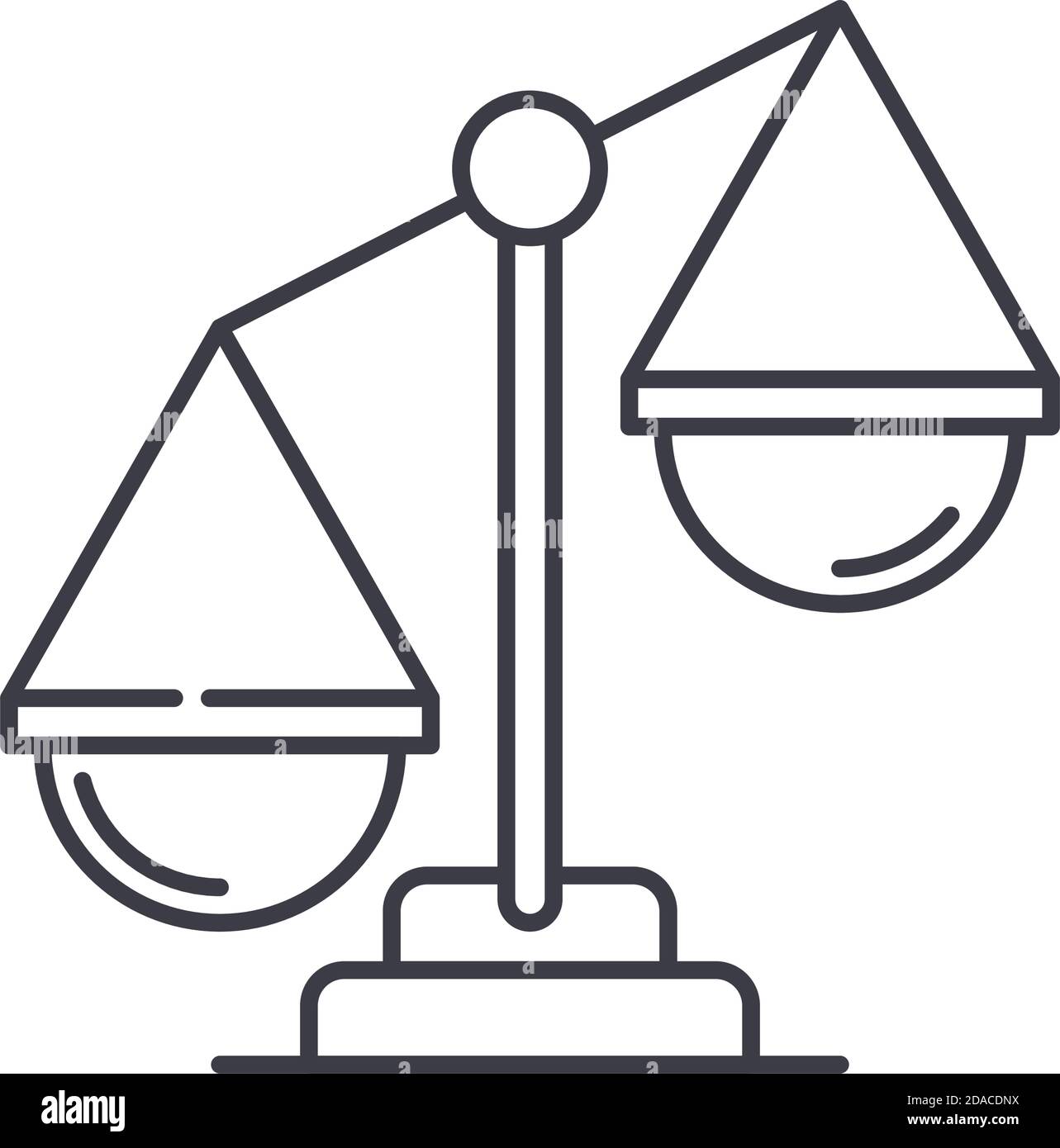 Balance scales icon, linear isolated illustration, thin line vector ...