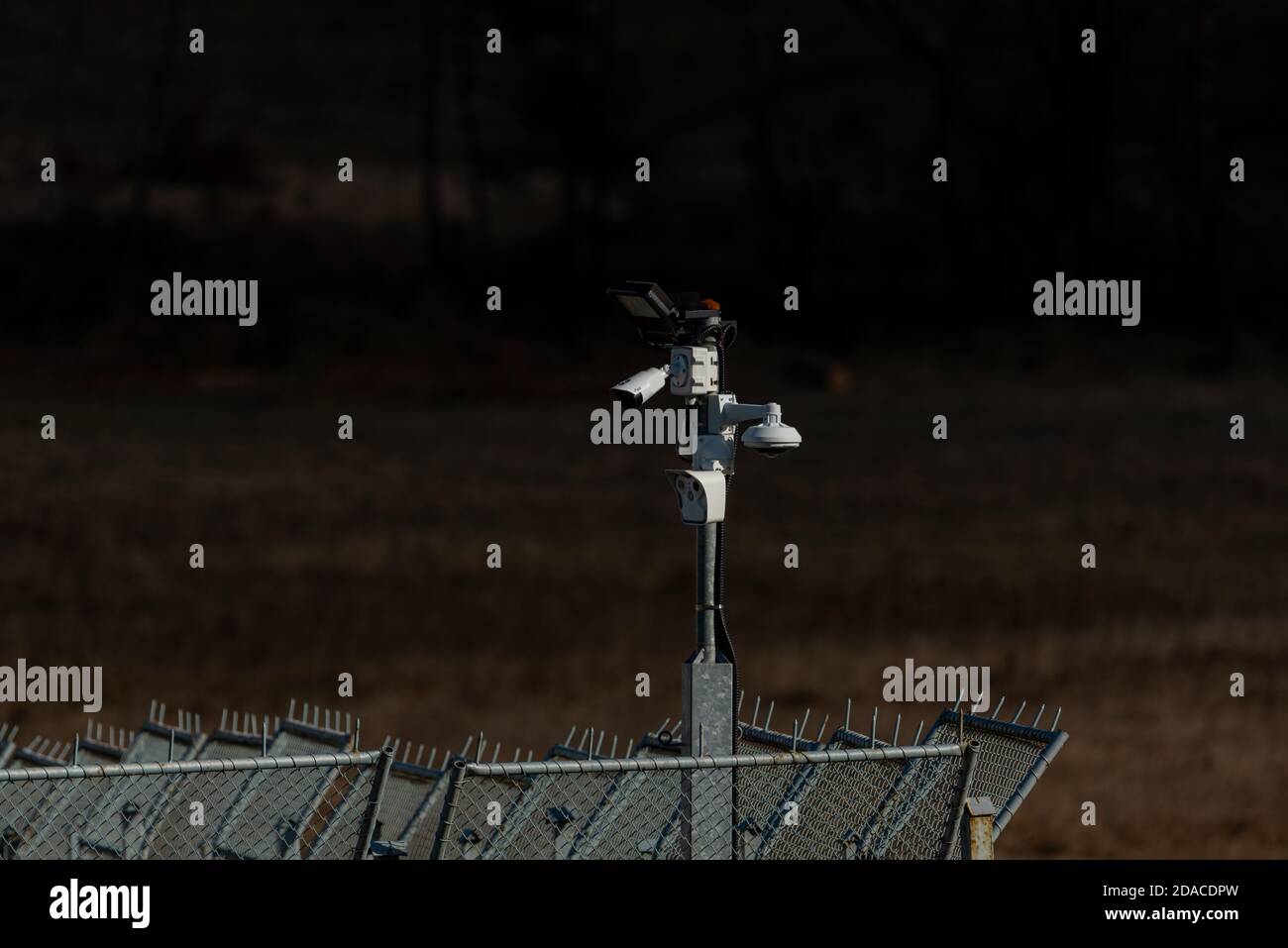 CCTV cameras on base hidden in forest secured location technology ...