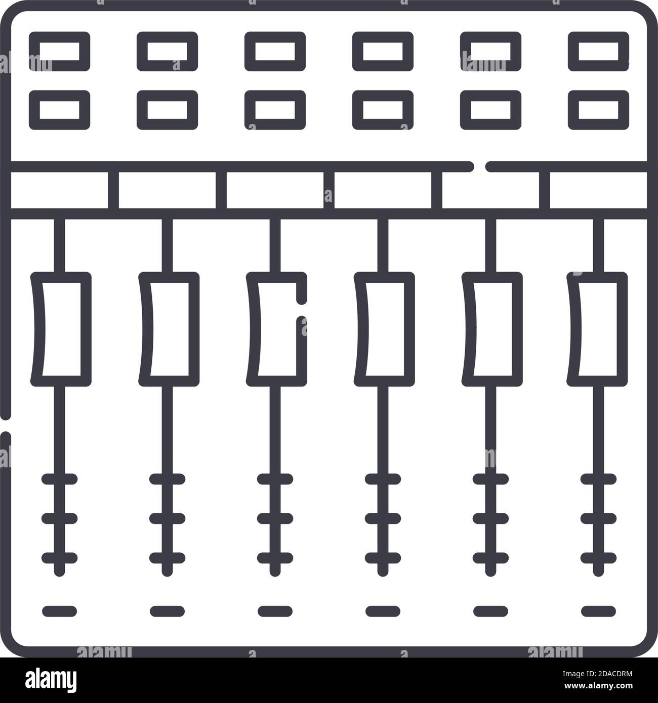Audio mixing icon, linear isolated illustration, thin line vector, web ...