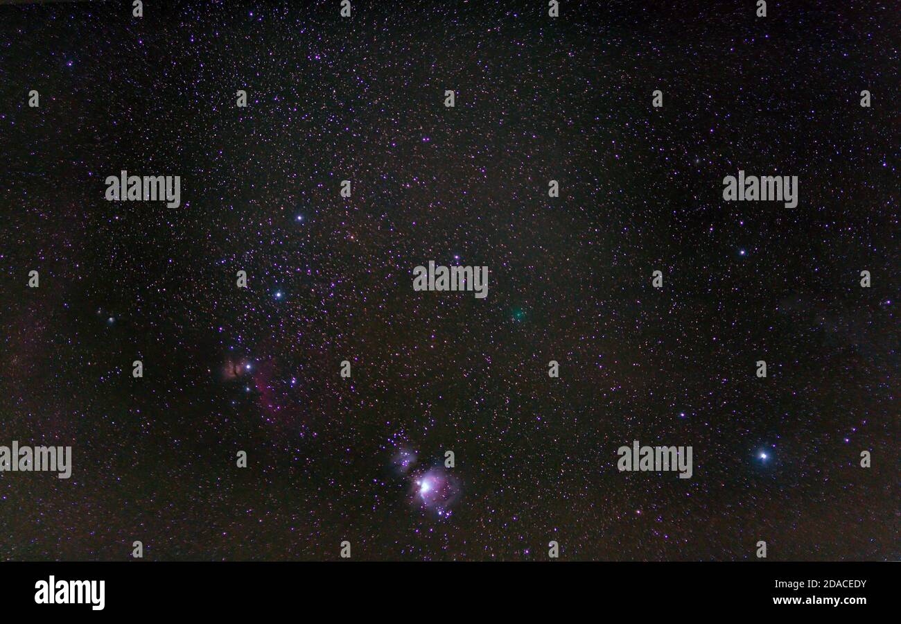 Orion constellation and nebula in the sky Stock Photo - Alamy