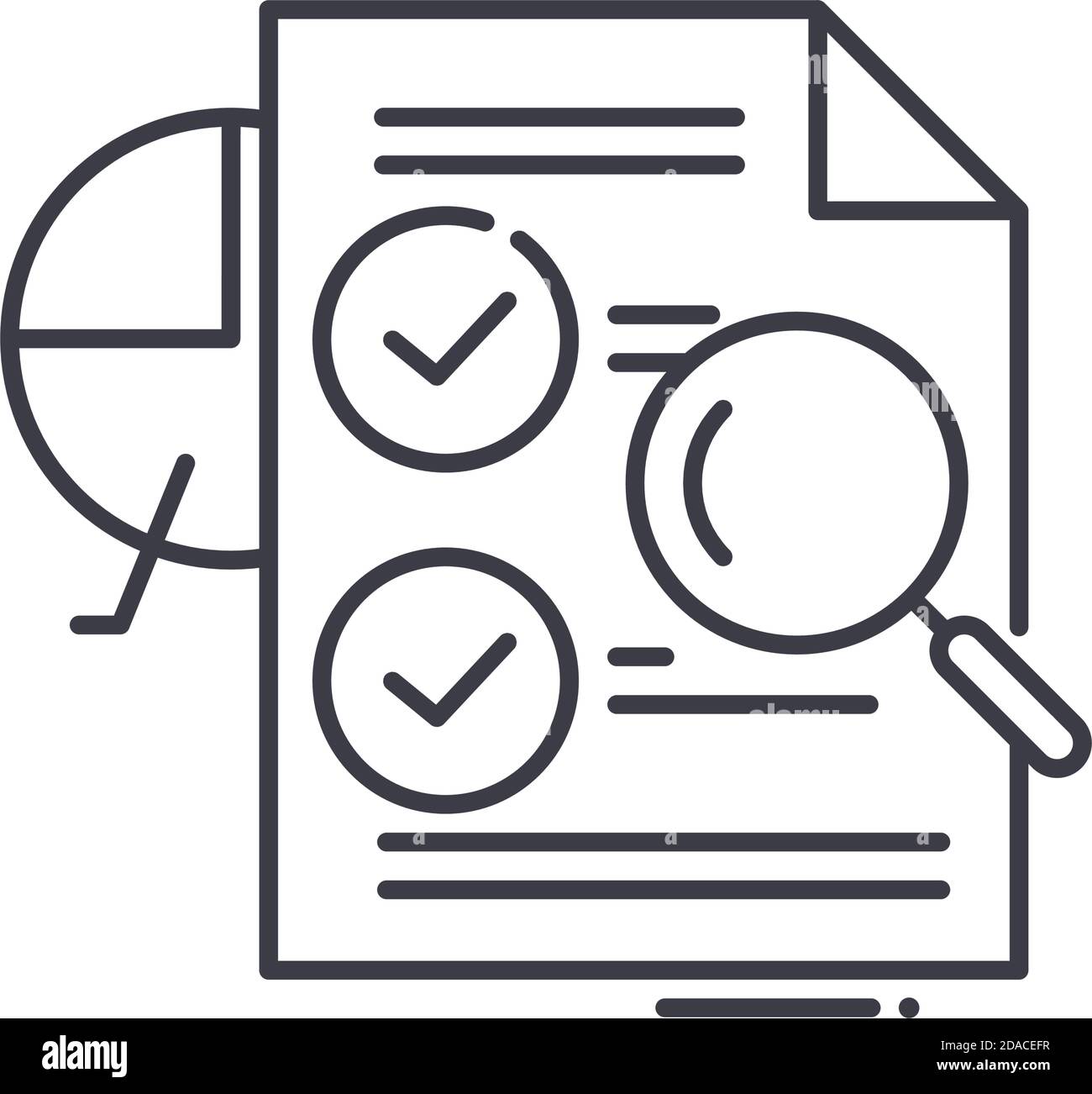 Auditing icon, linear isolated illustration, thin line vector, web ...
