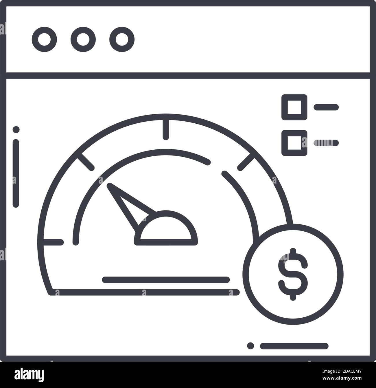 Bandwidth icon, linear isolated illustration, thin line vector, web design sign, outline concept ...