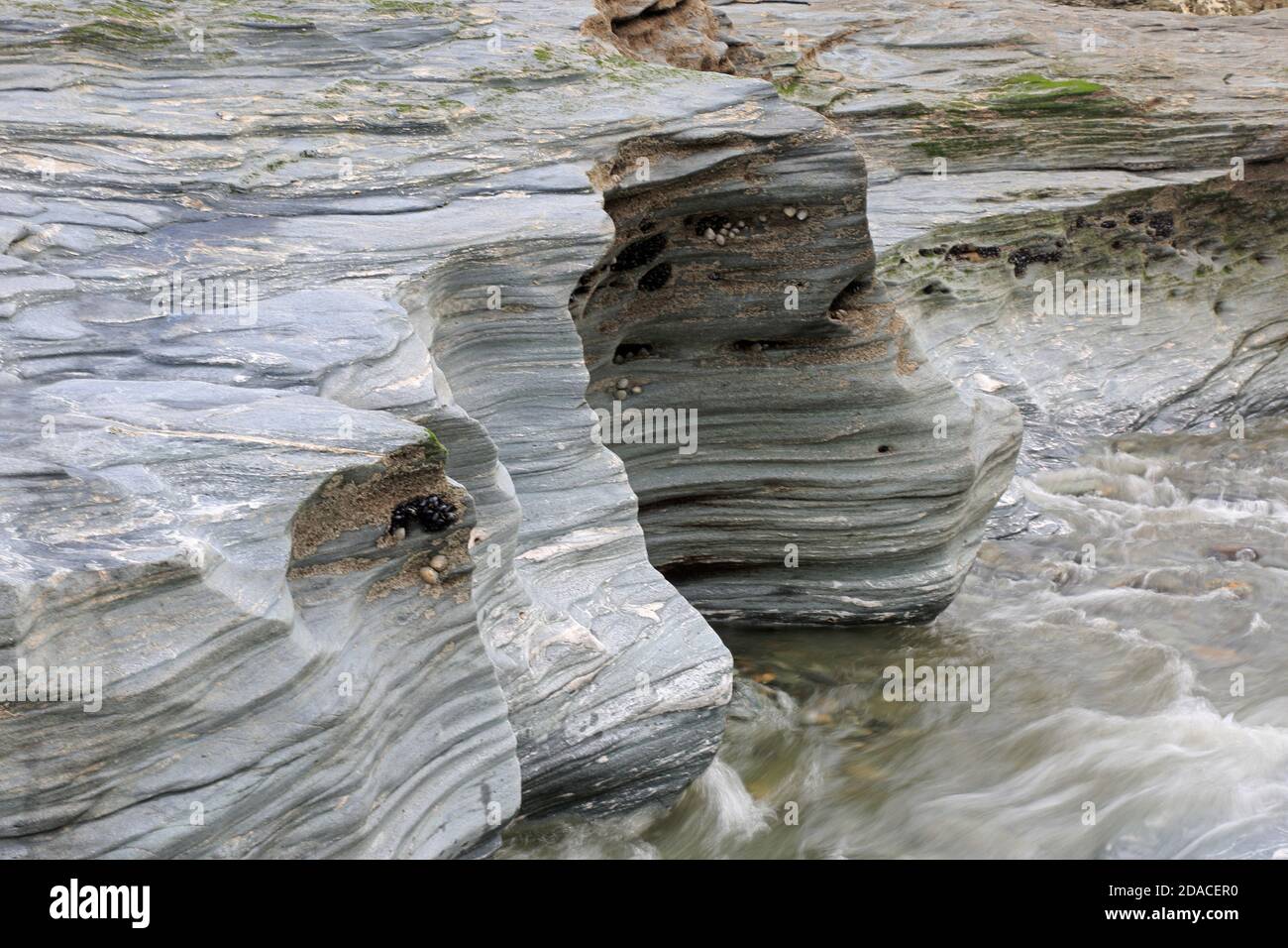 Rock Formation at Trebarwith Strand Cornwall Stock Photo - Alamy